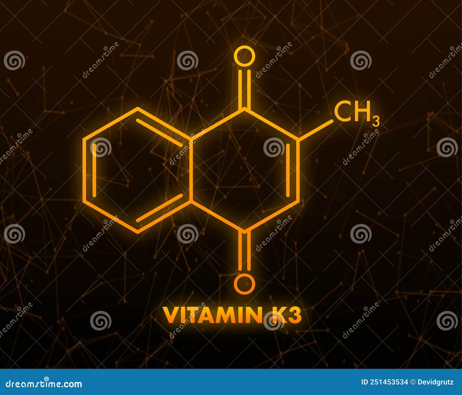 Molecule Tocopherol. Vitamin E. Chemical Formula In The Form Of A ...