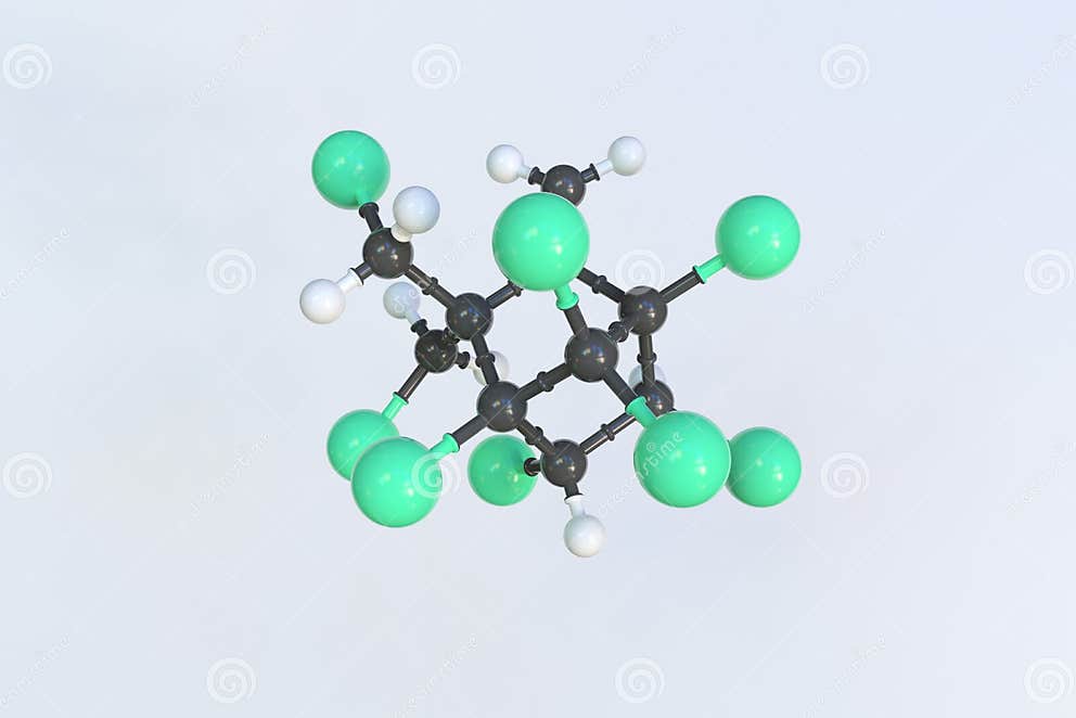 Molecule of Toxaphene, Isolated Molecular Model. 3D Rendering Stock ...