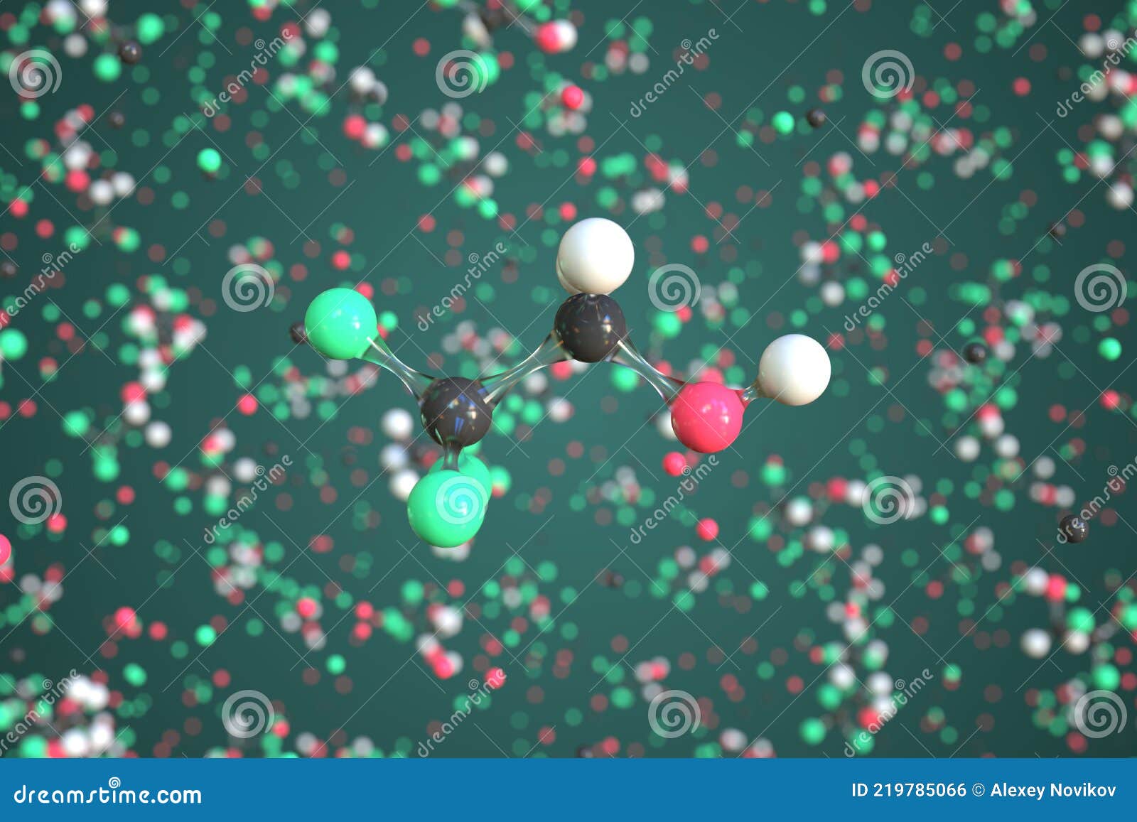 Molecule of 2,2,2-trifluoroethanol, Conceptual Molecular Model ...
