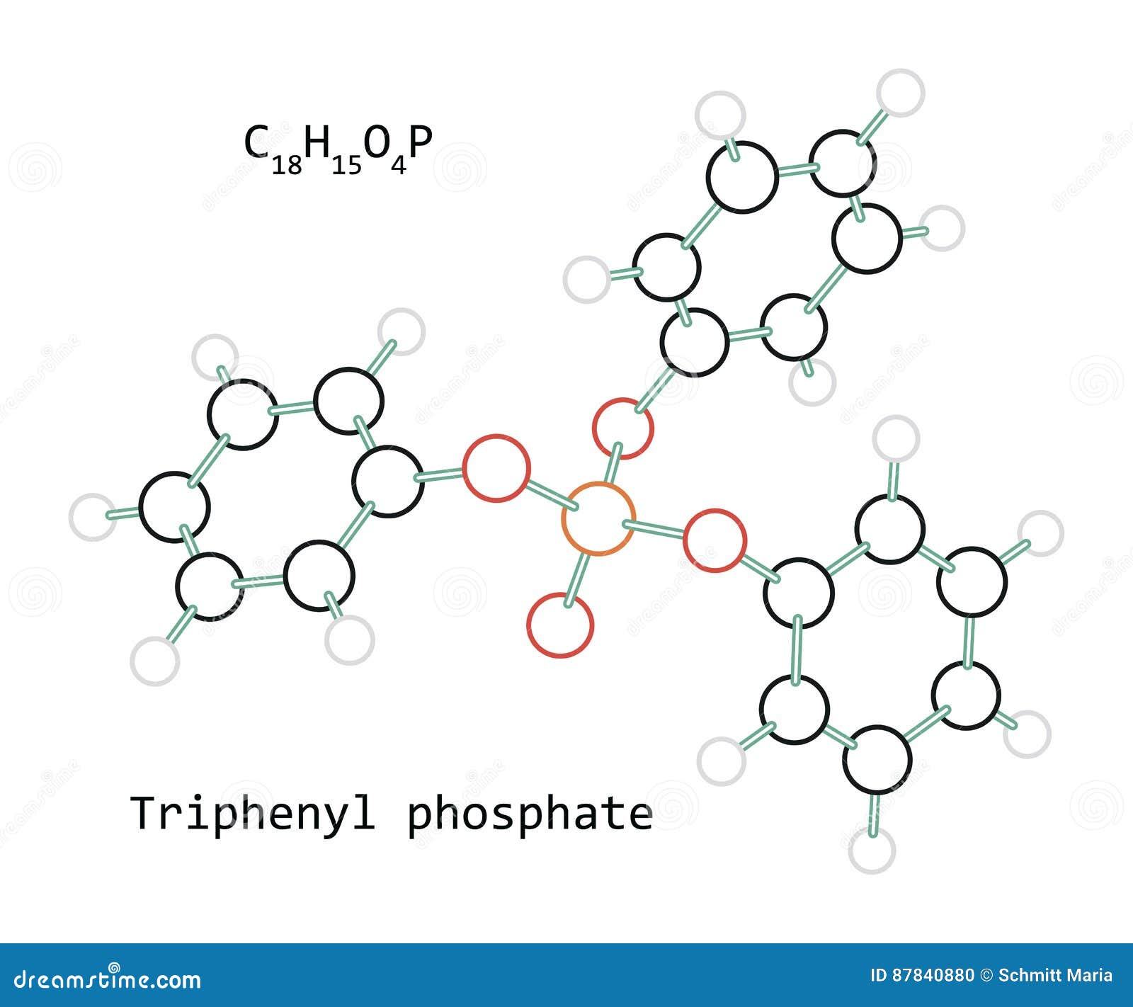 Molecule Triphenyl Phosphate C18H15O4P Stock Vector - Illustration of ...