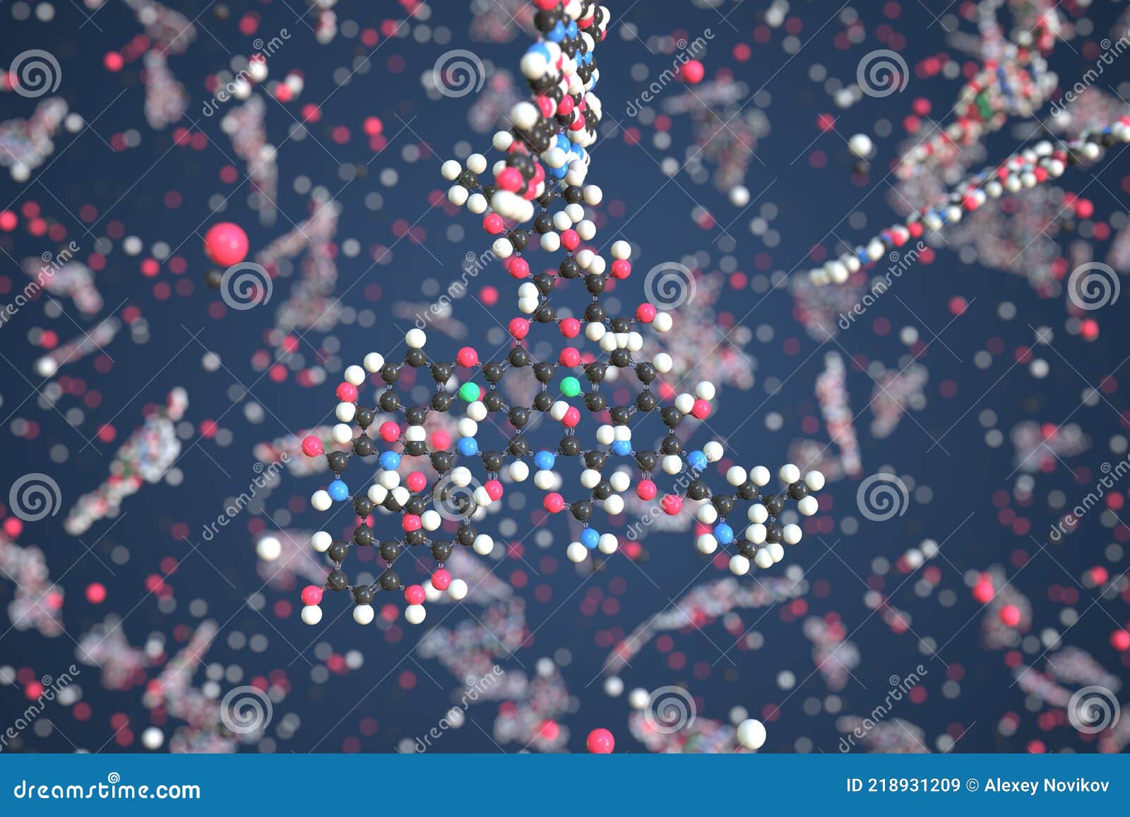 Molecule of Vancomycin. Molecular Model, Conceptual 3d Rendering Stock ...