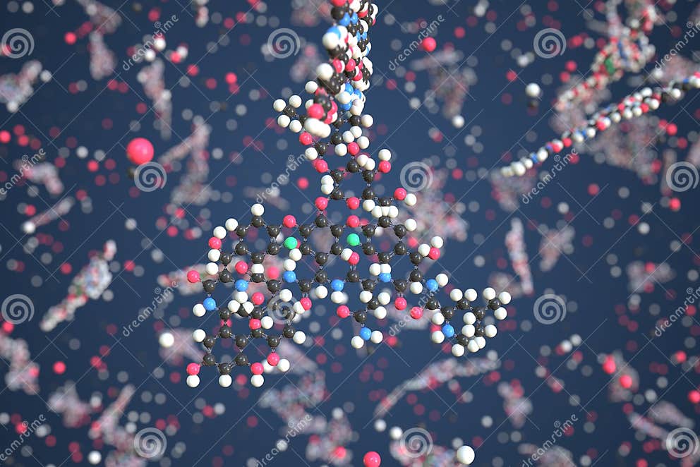 Molecule of Vancomycin. Molecular Model, Conceptual 3d Rendering Stock ...