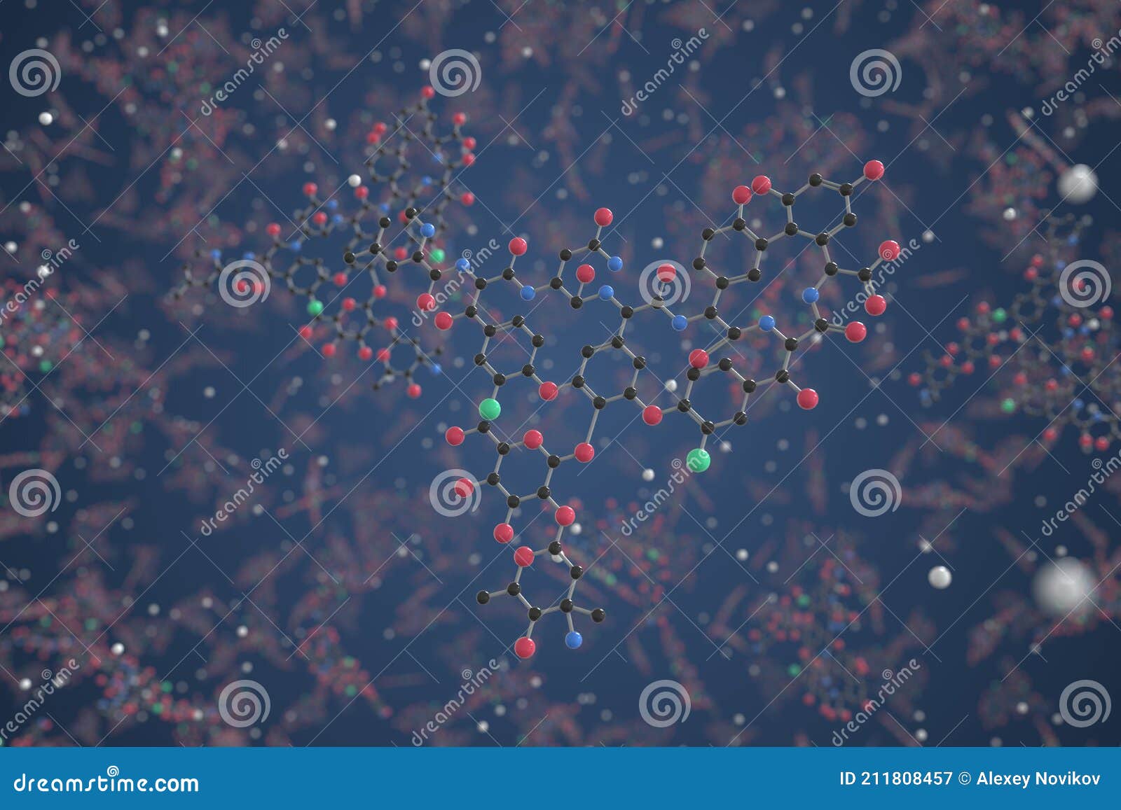 Molecule of Vancomycin. Molecular Model, Science Related 3d Rendering ...