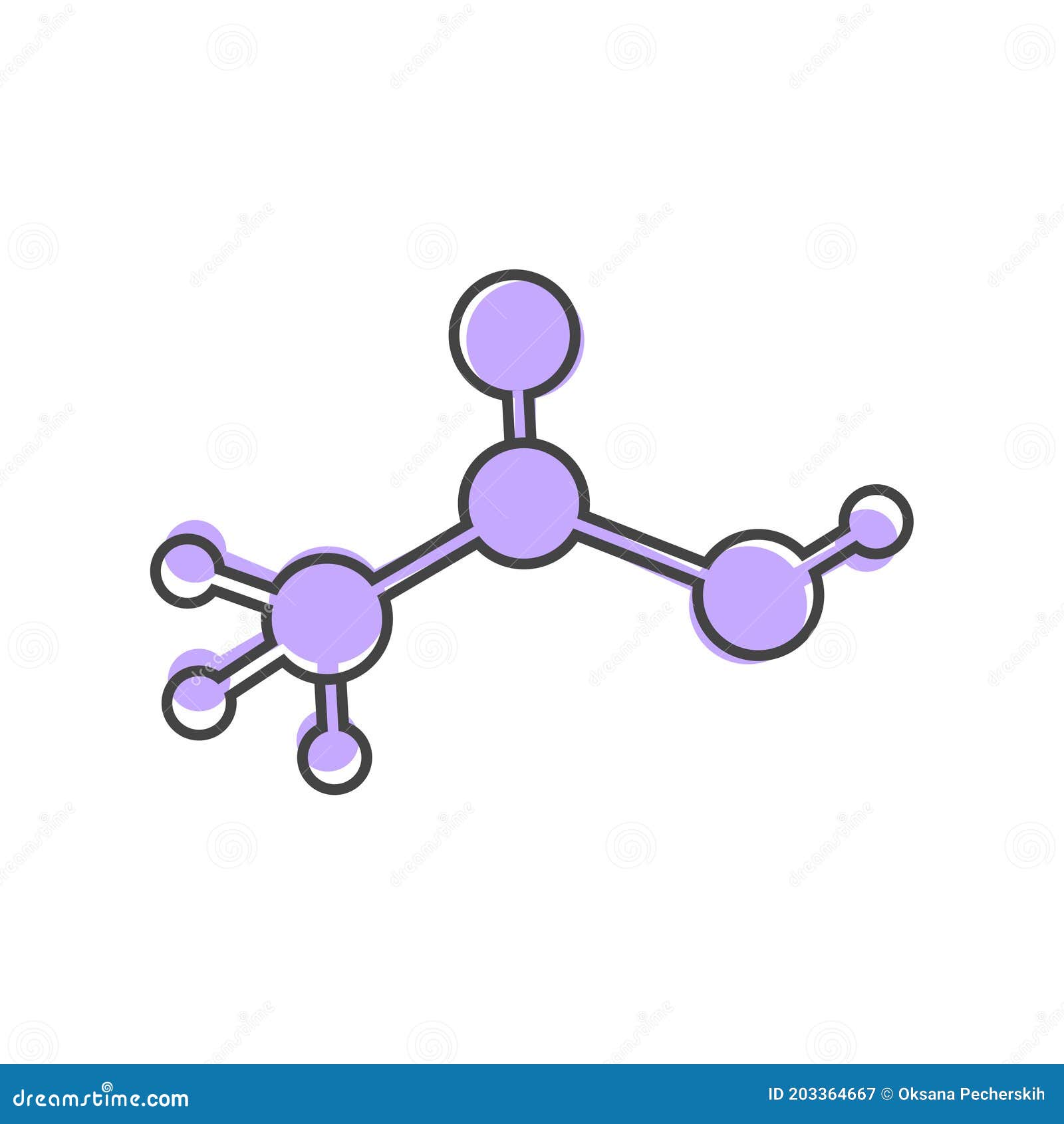 Molecule Vector Icon on Cartoon Style on White Isolated Background ...