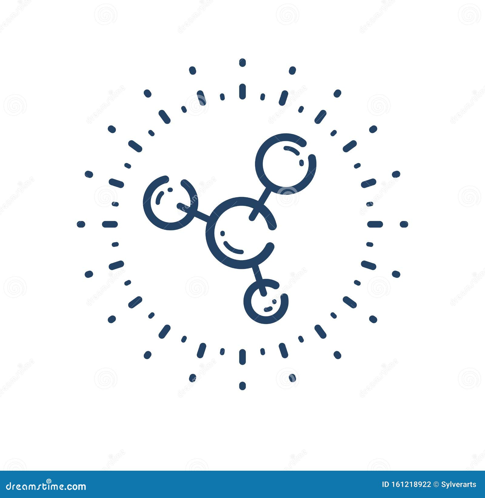 Molecule Vector Linear Icon, Science Chemistry. Stock Vector ...