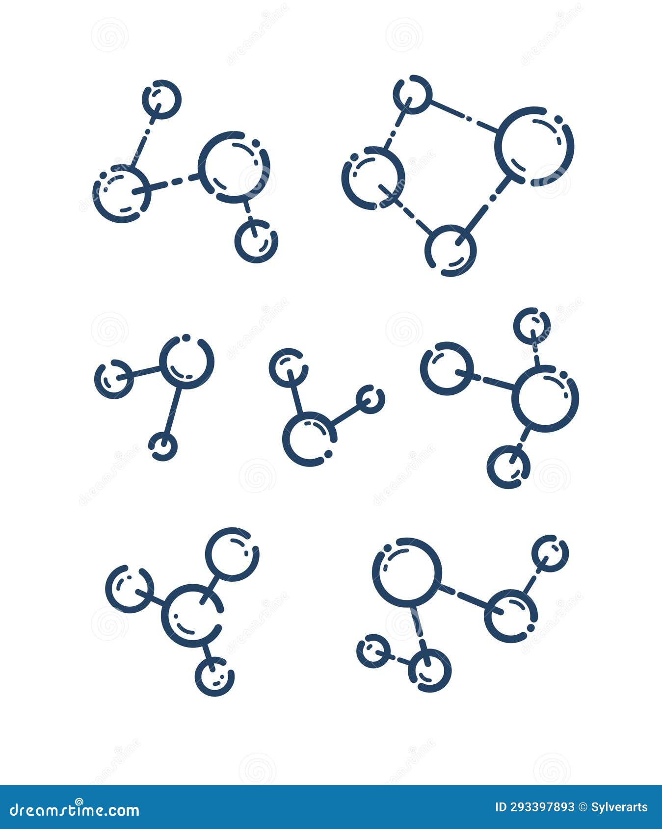 Molecule Vector Linear Icons Set, Science Chemistry. Stock Vector ...