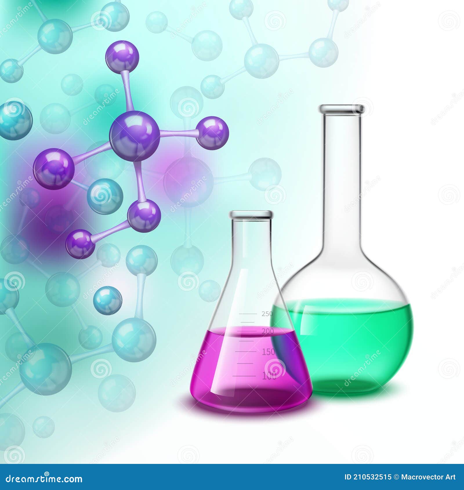 Molecule and Vessels Colorful Composition Stock Vector - Illustration ...