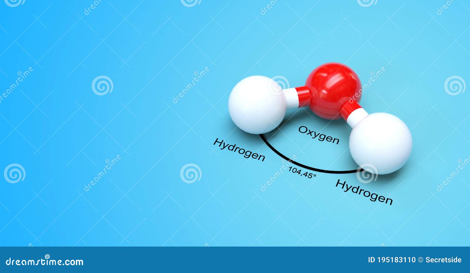 Molecule of Water Blue Background Stock Illustration - Illustration of ...