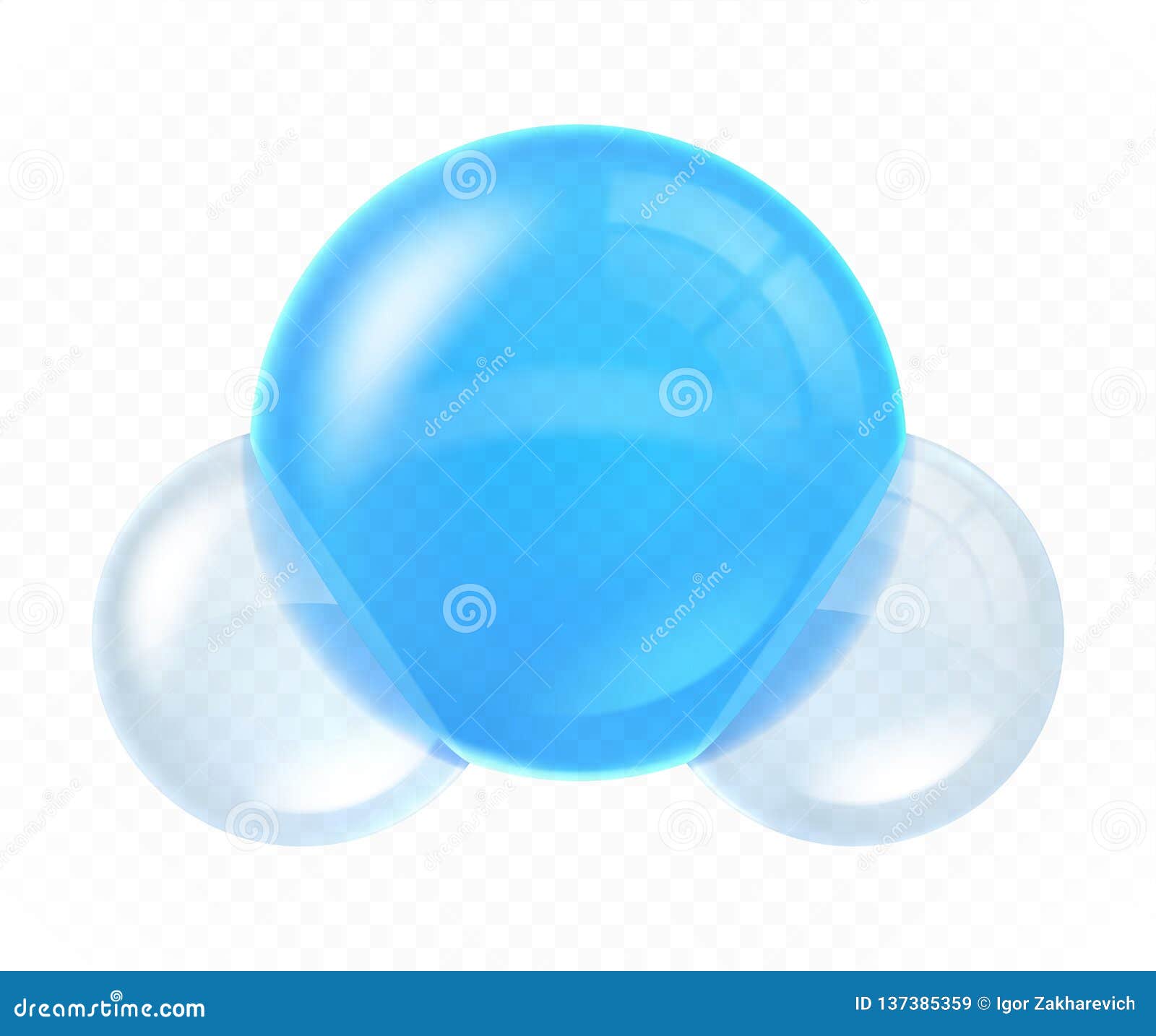 Molecule of Water Isolated on Transparent Background Stock Illustration ...