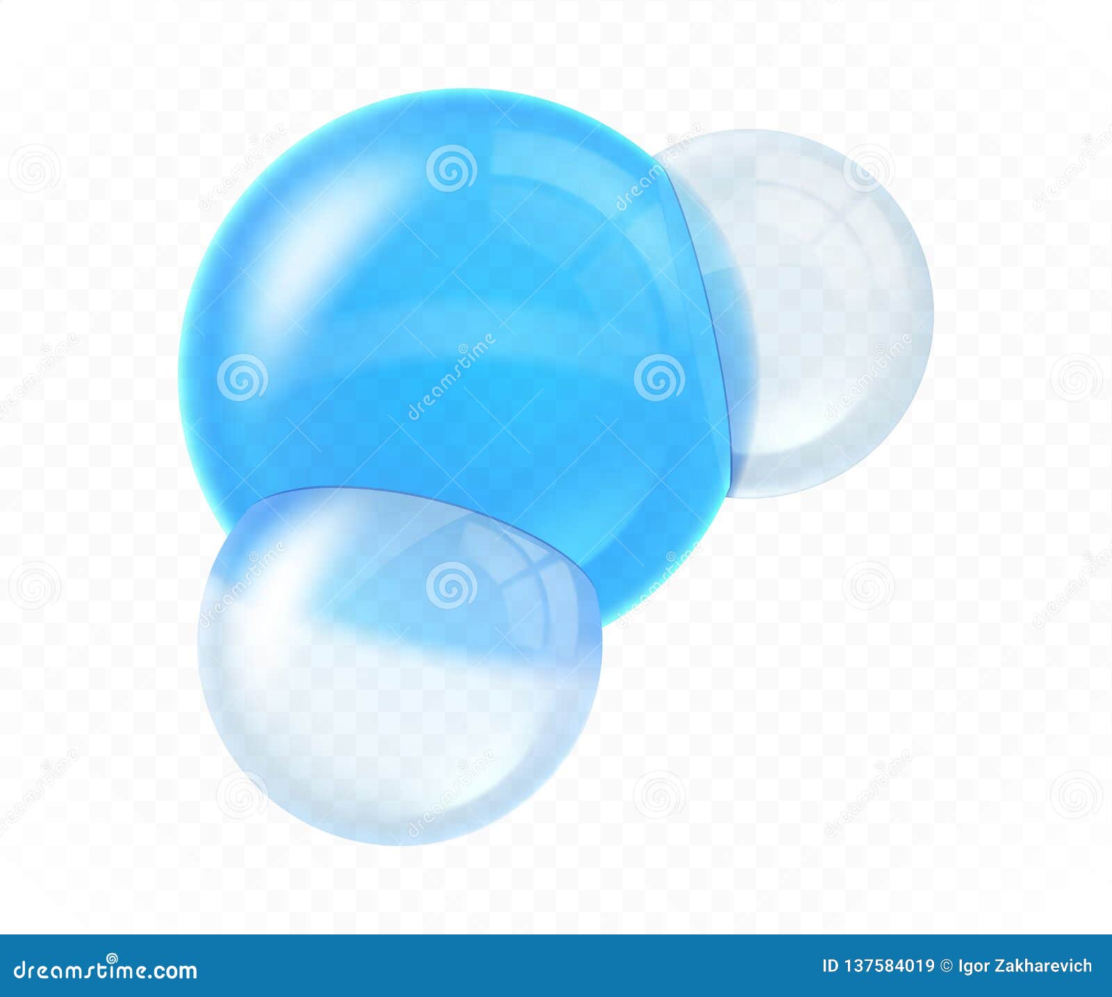 Molecule of Water Isolated on Transparent Background Stock Illustration ...