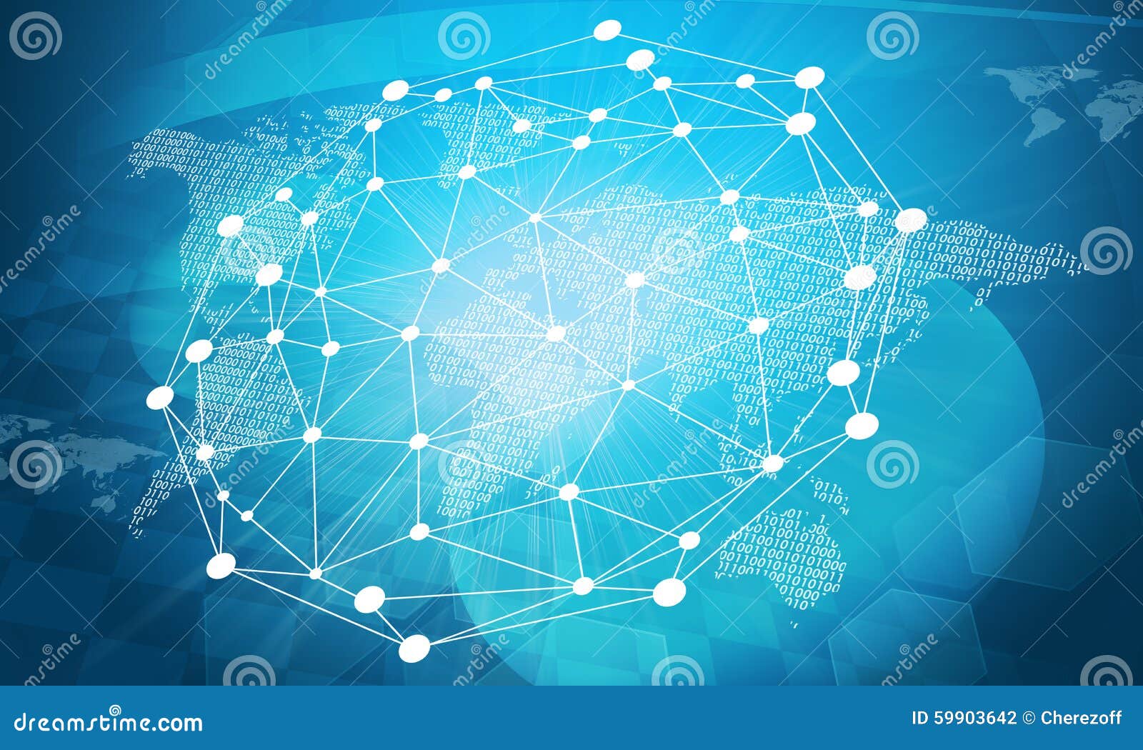 Molecule with world map stock illustration. Illustration of molecule ...
