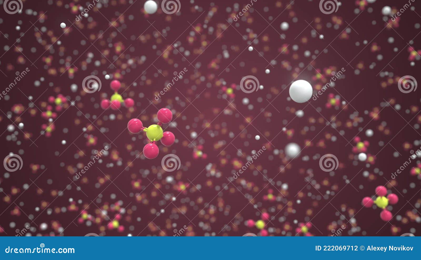 Molecule of Zinc Sulfate. Molecular Model, Looping Seamless 3d ...