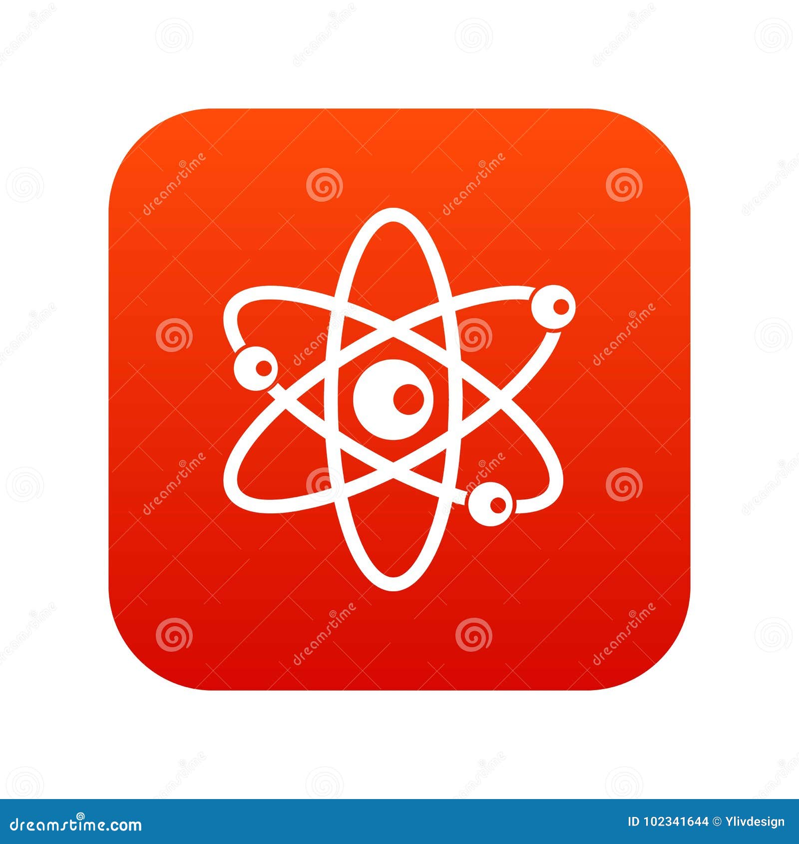 Molecules of Atom Icon Digital Red Stock Vector - Illustration of ...