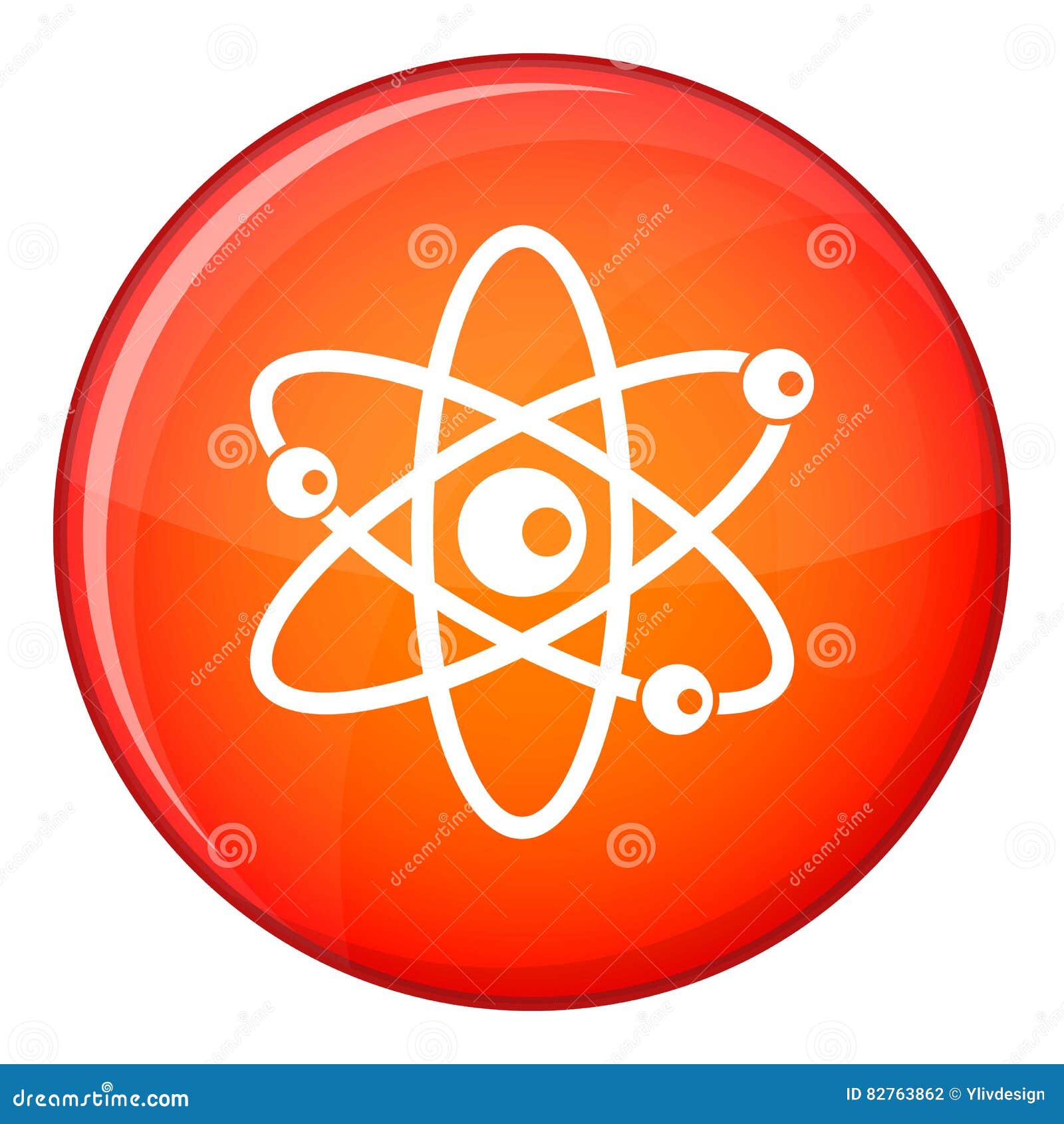 Molecules of Atom Icon, Flat Style Stock Vector - Illustration of ...