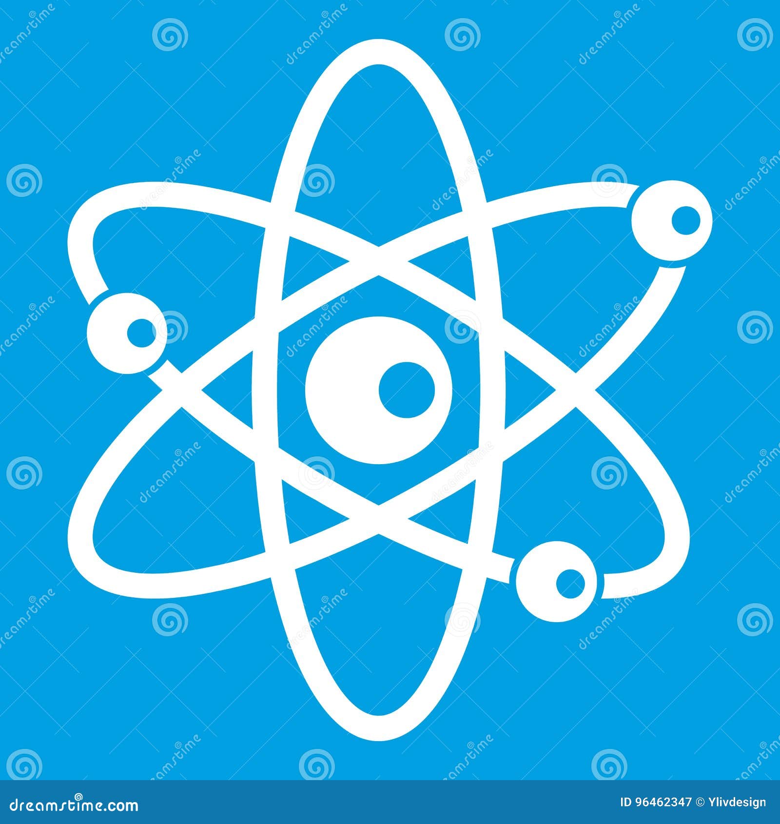Molecules of Atom Icon White Stock Vector - Illustration of physics ...