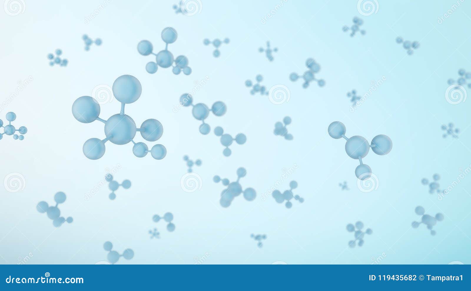 Molecules or Atom Isolated on Blue Background. Abstract Stock ...