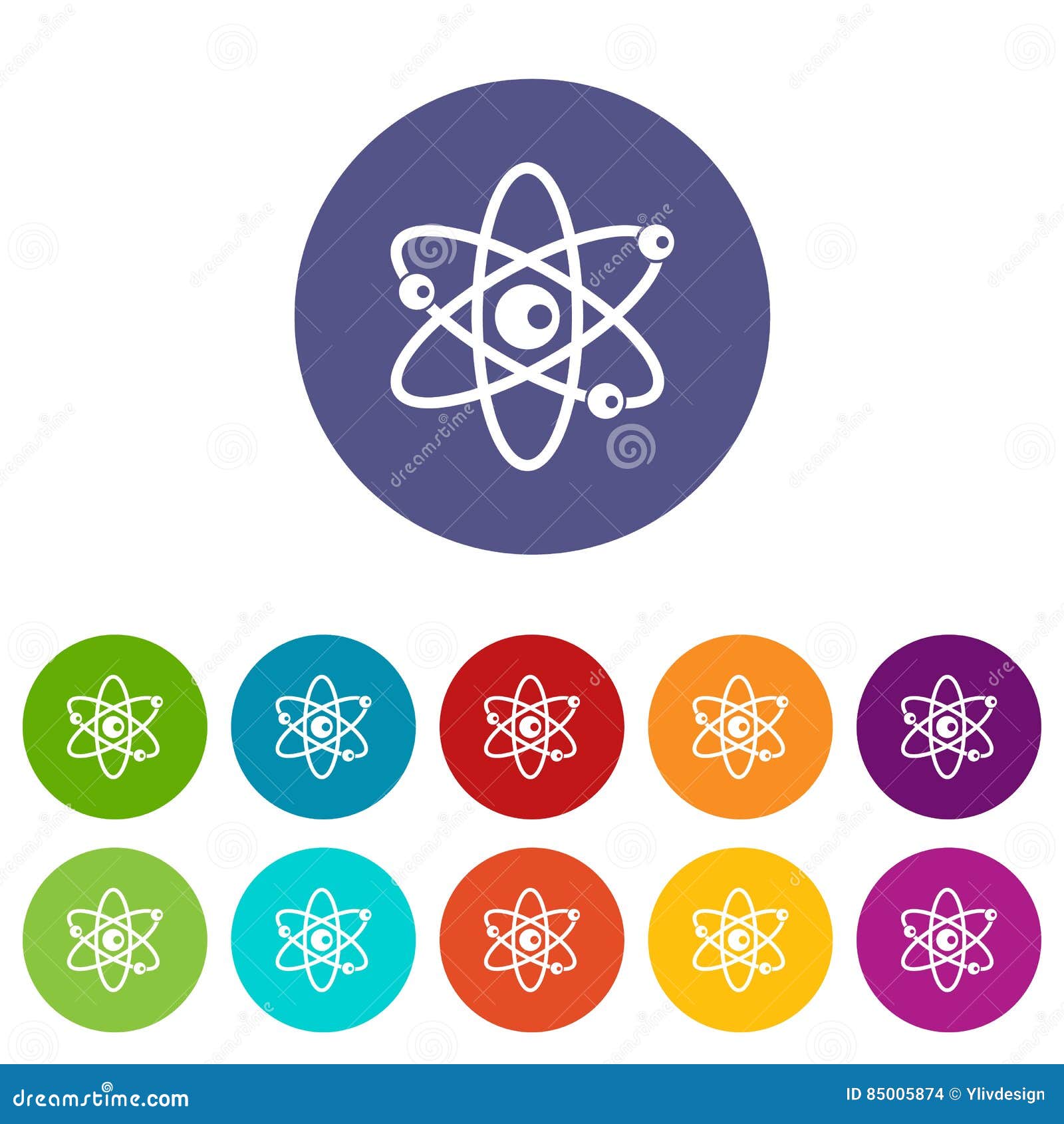Molecules of Atom Set Icons Stock Vector - Illustration of physics ...
