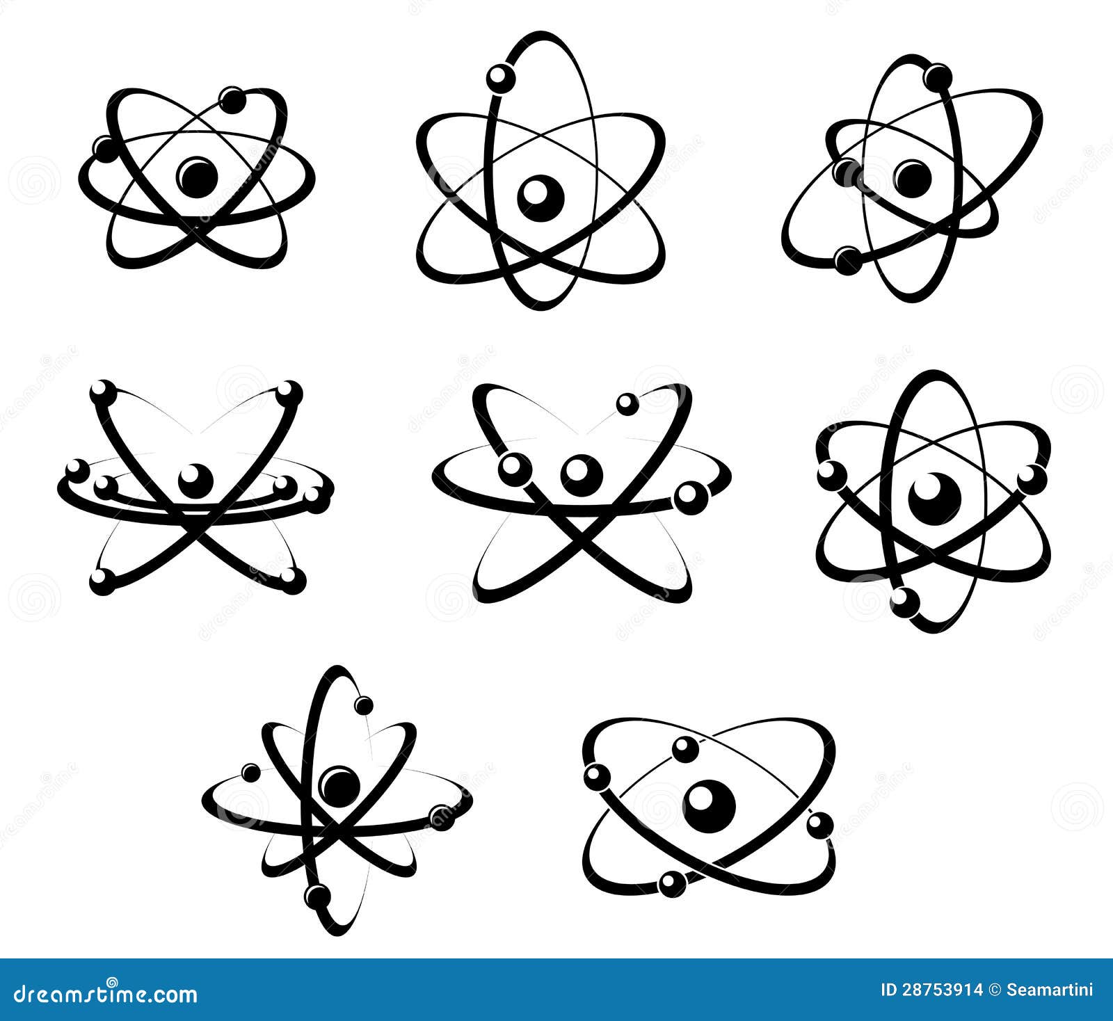 Molecules and Atoms Symbols Stock Vector - Illustration of atom ...