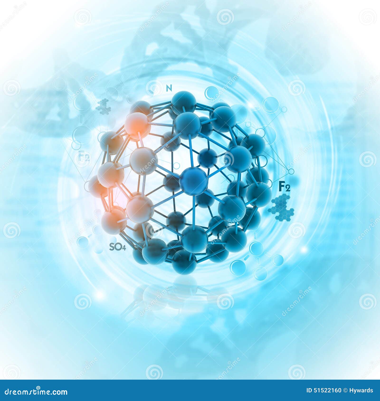 Molecules background stock illustration. Illustration of atom - 51522160