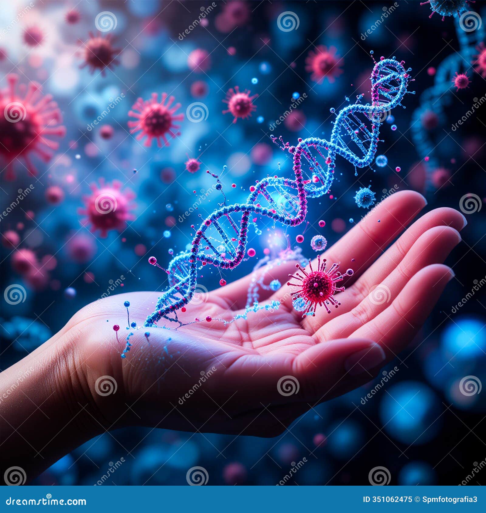 Molecules, Cells, DNA, Connected with Intelligence Stock Illustration ...