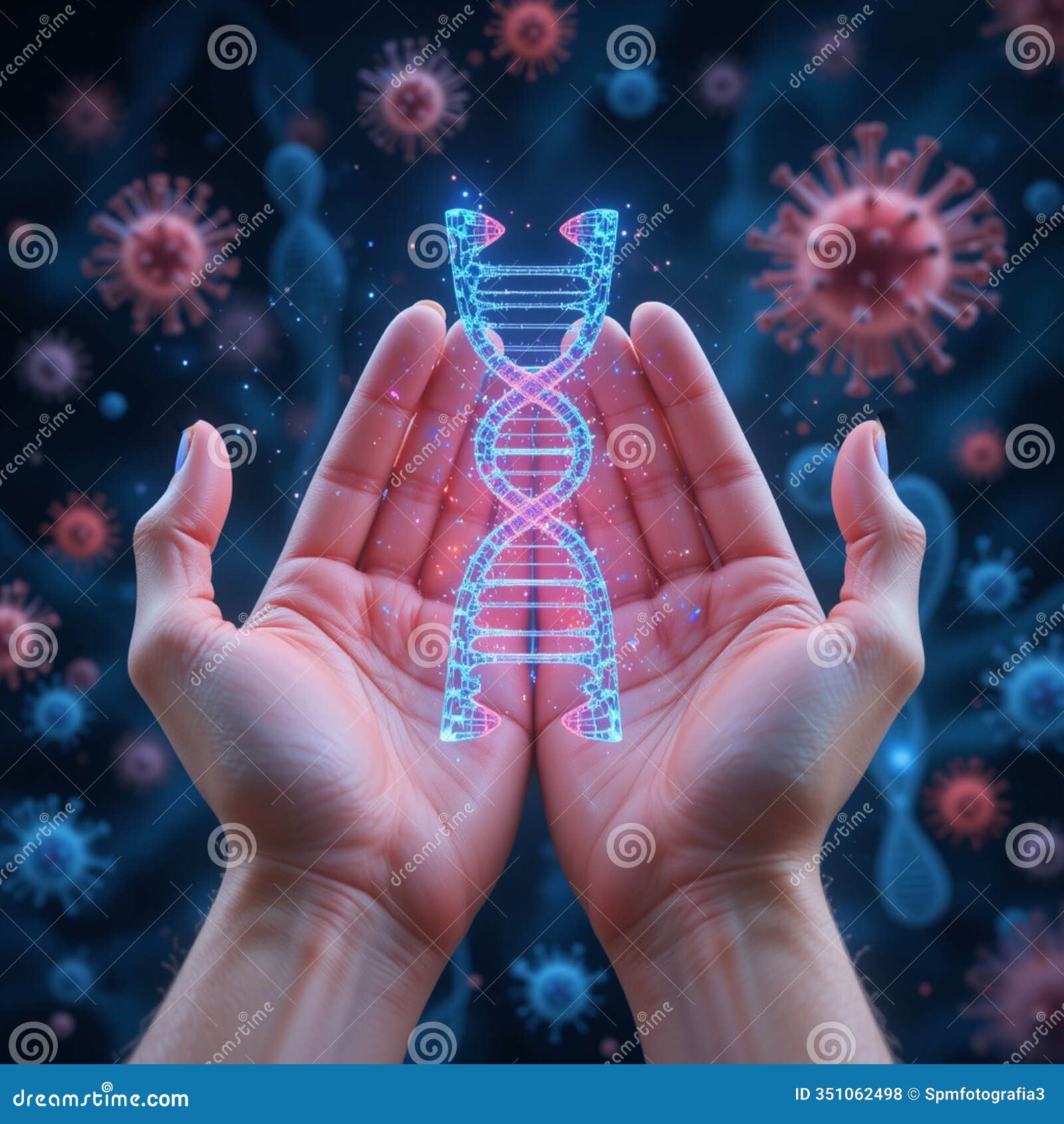 Molecules, Cells, DNA, Connected with Intelligence Stock Illustration ...