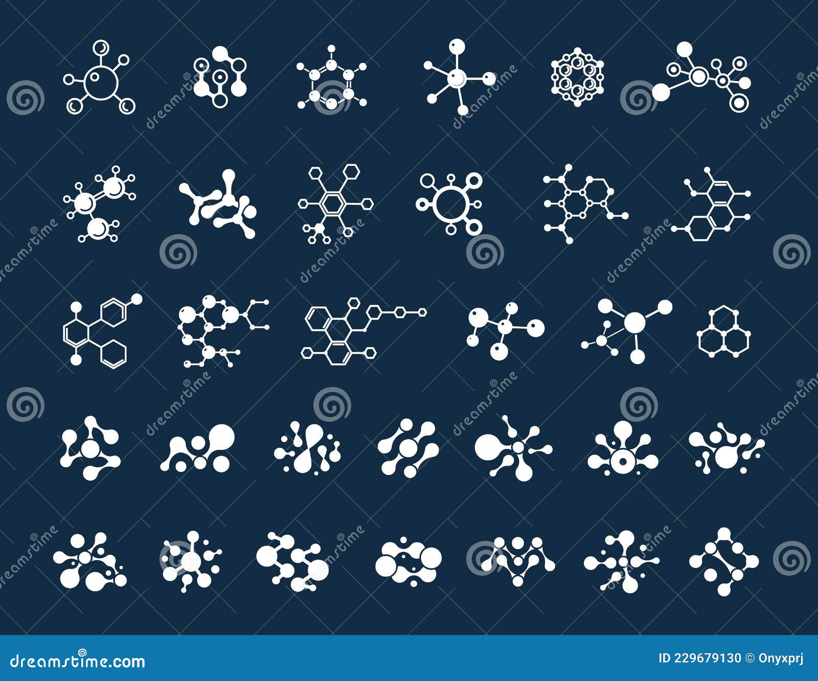 Molecules Collection. Chemistry Elements, Different Molecule Stock ...
