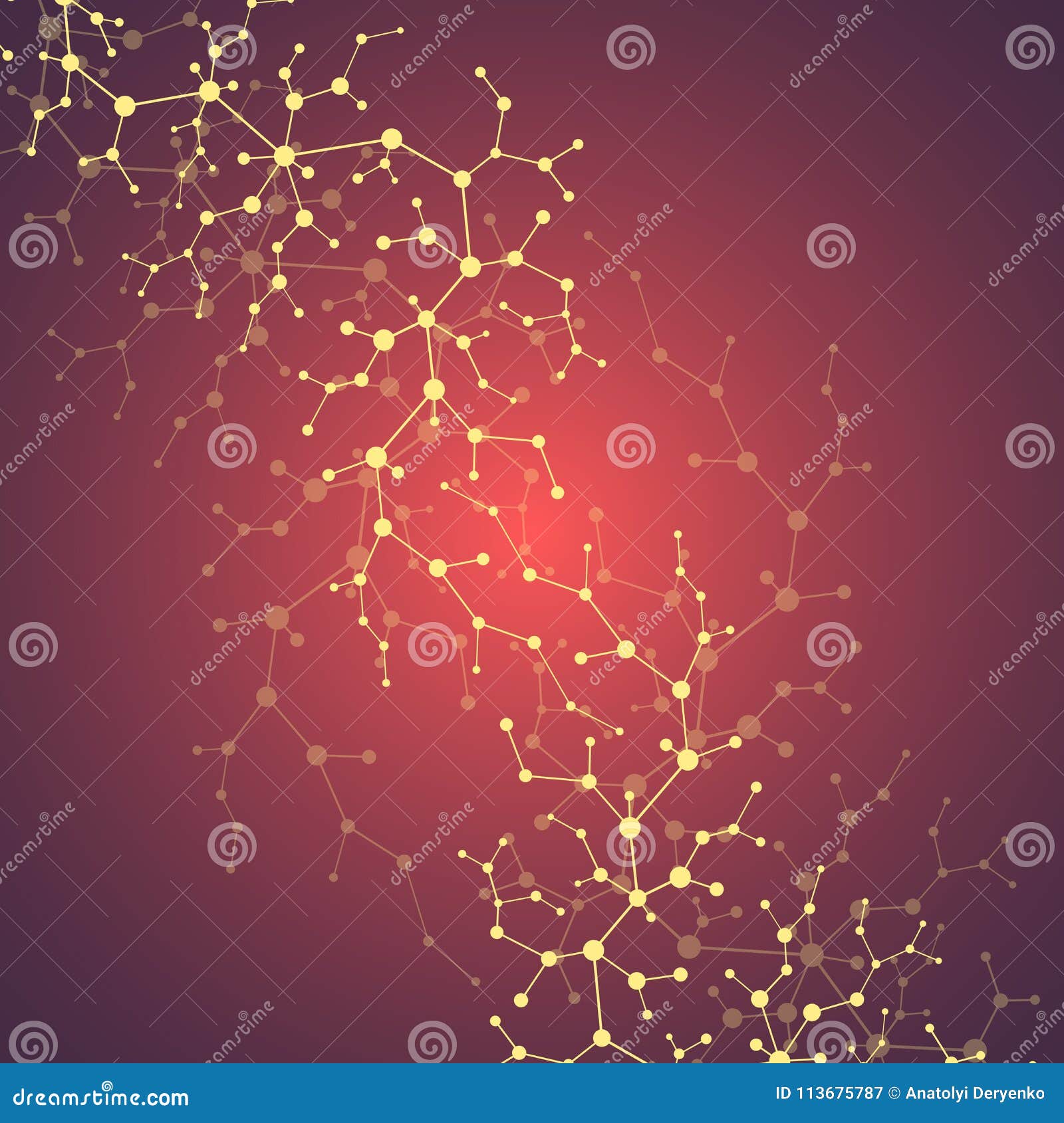 Molecules Concept of Neurons and Nervous System. Scientific Medical ...