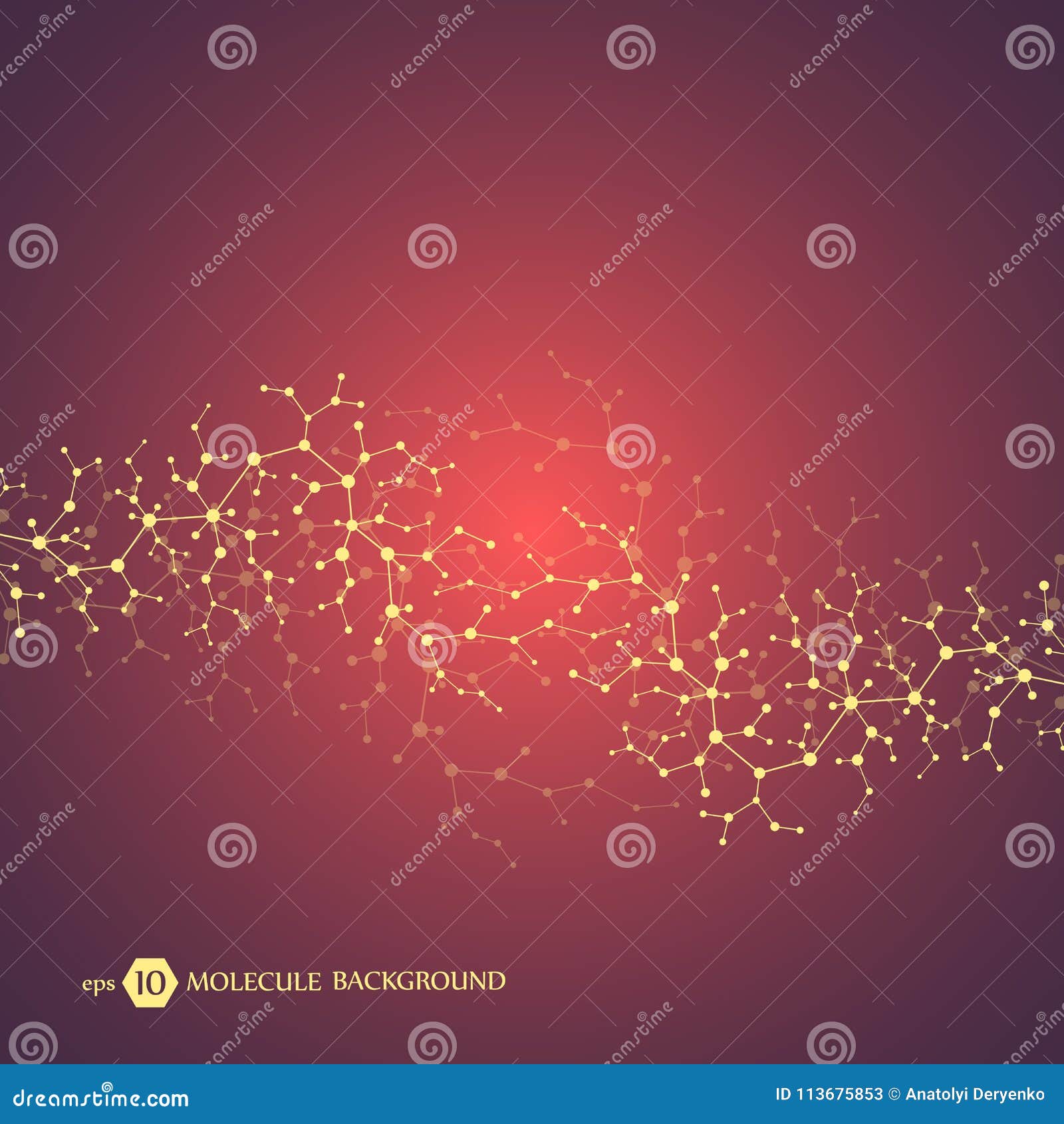 Molecules Concept of Neurons and Nervous System. Scientific Medical ...