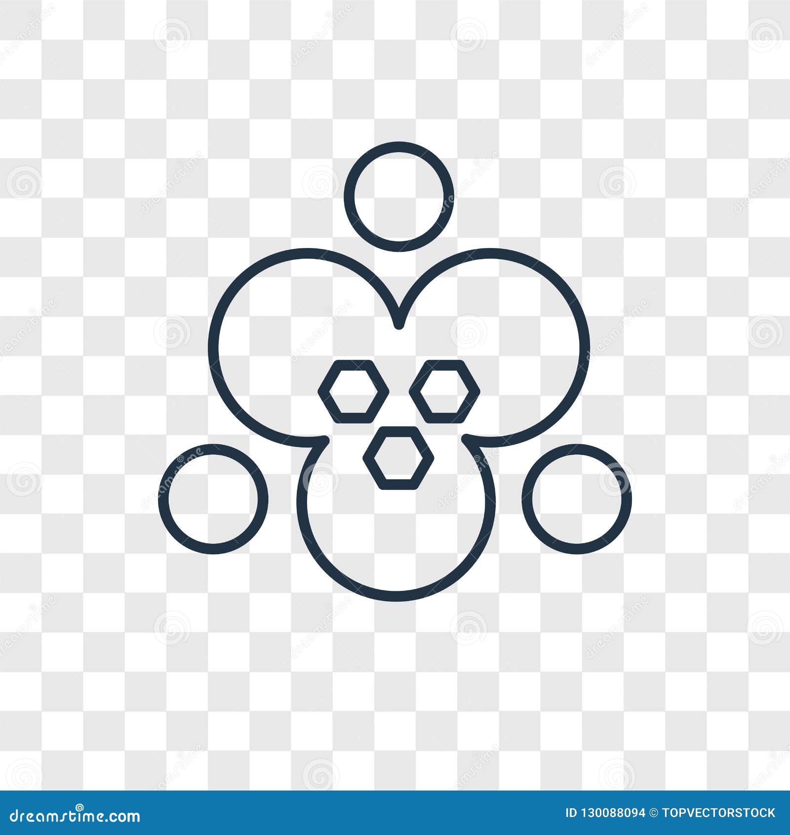 Molecules Concept Vector Linear Icon Isolated on Transparent Background ...