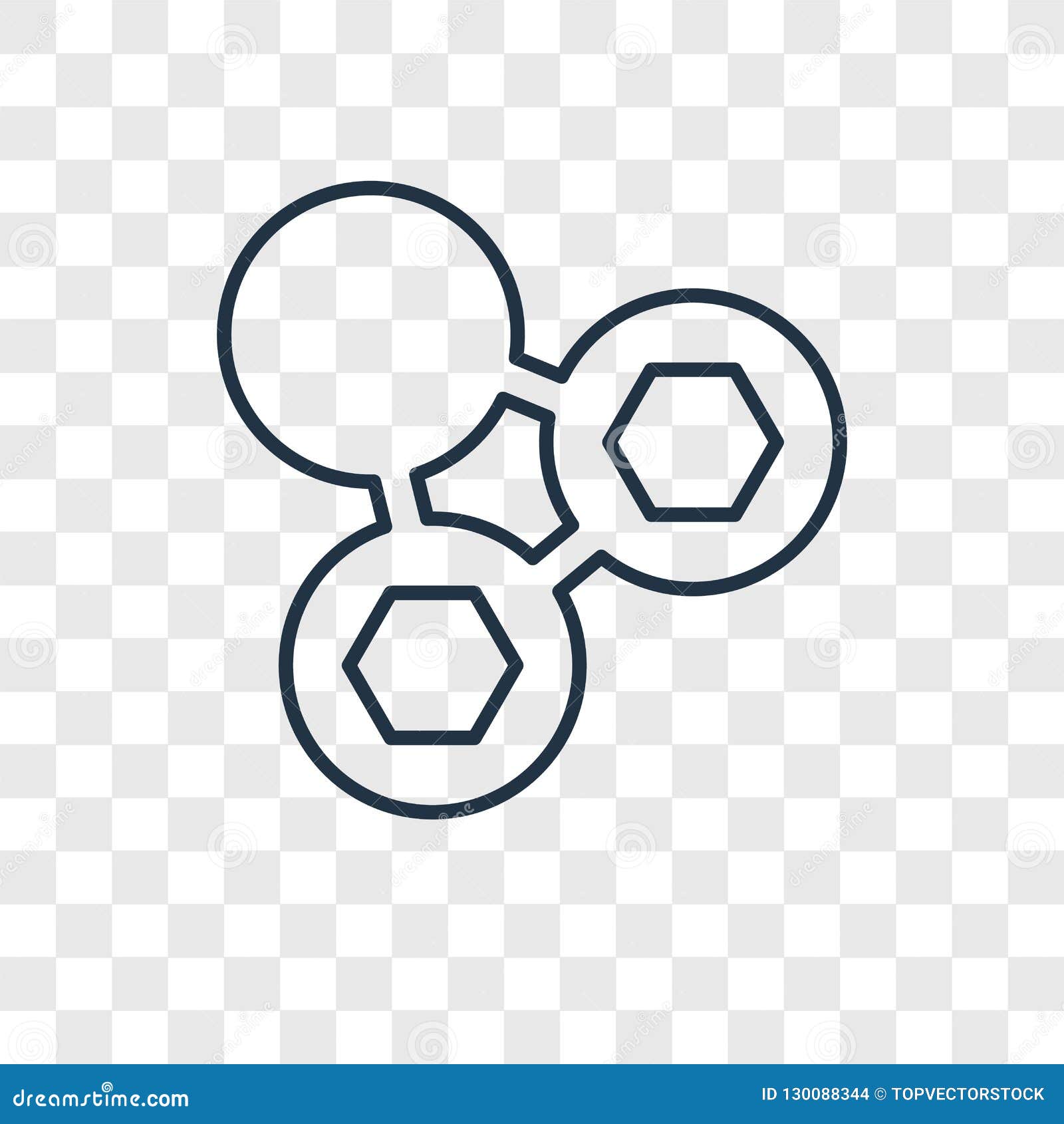 Molecules Concept Vector Linear Icon Isolated on Transparent Background ...