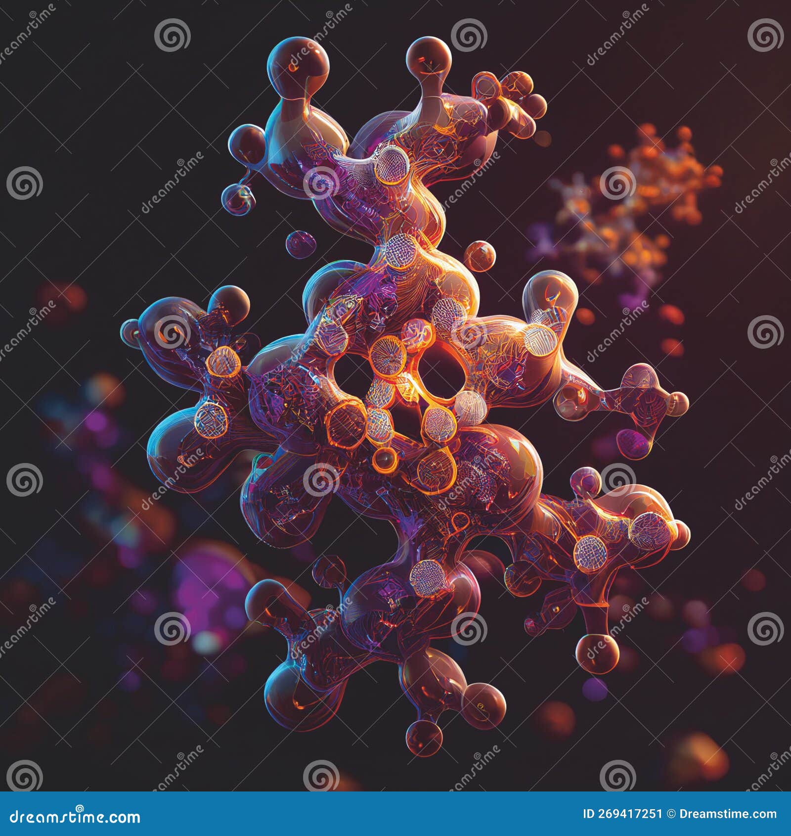 Molecules 3d Illustration Photo Realistic Stock Illustration ...