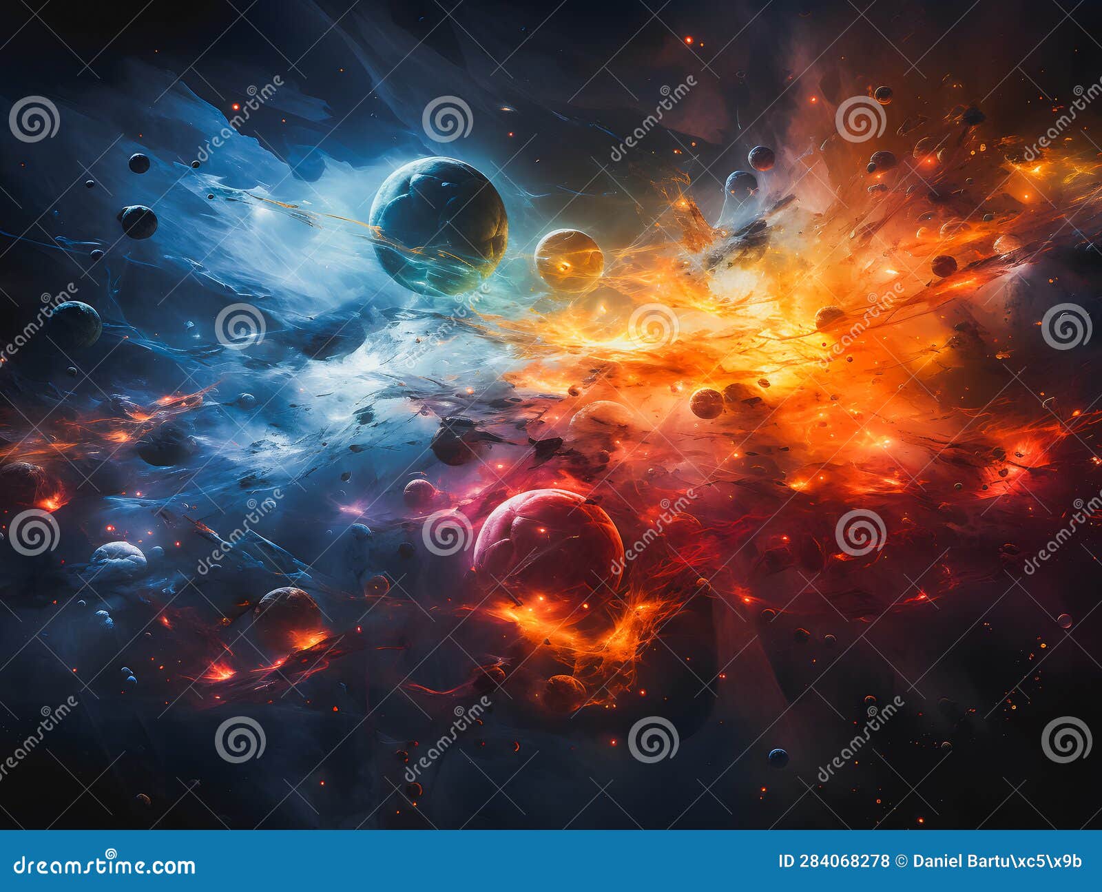 Molecules of Different Colored Atoms Trying To Connect with Each Other ...