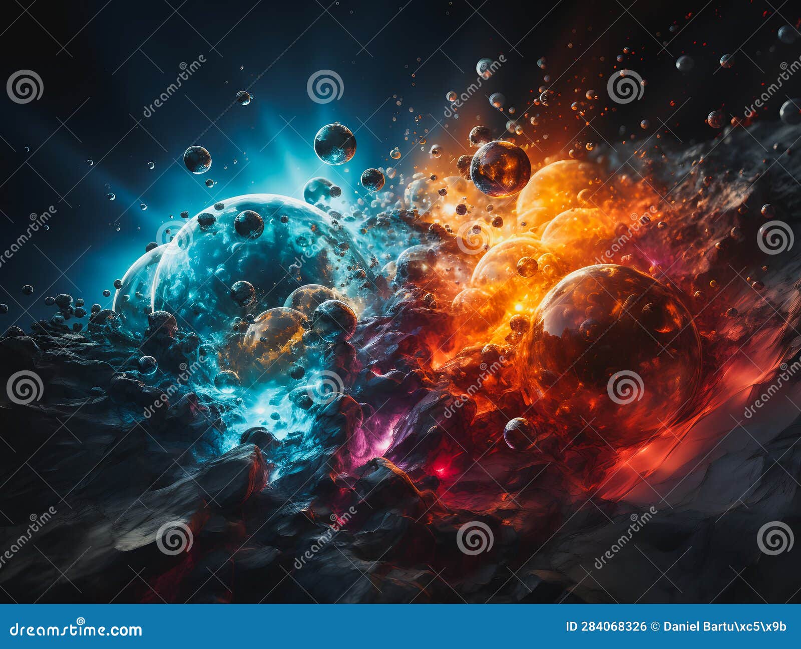 Molecules of Different Colored Atoms Trying To Connect with Each Other ...