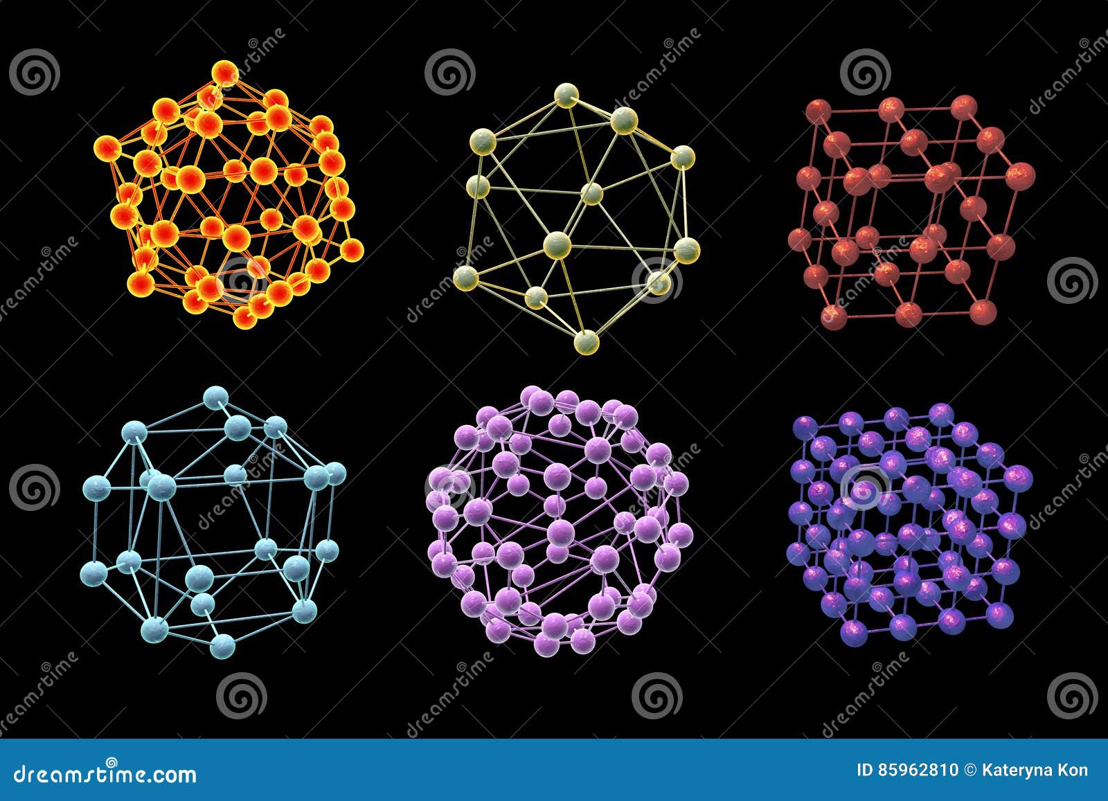 Molecules of Different Shapes Stock Illustration - Illustration of ...