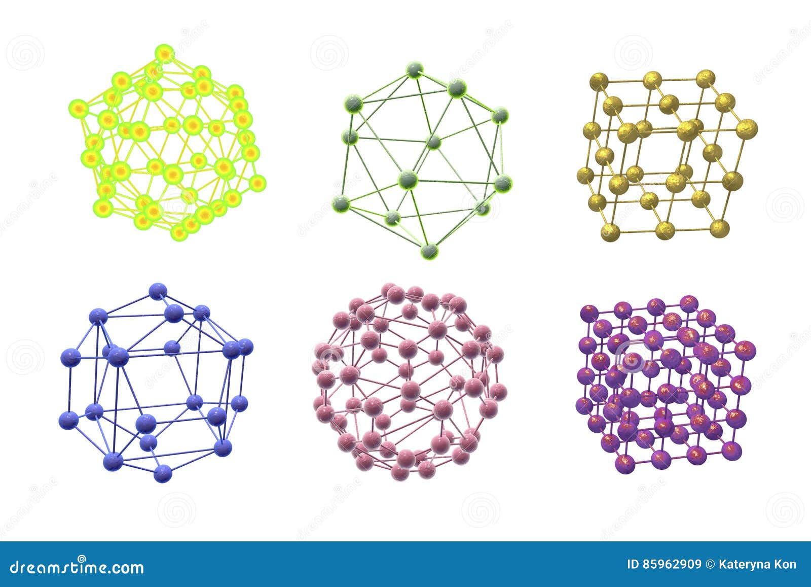 Molecules of Different Shapes Stock Illustration - Illustration of ...