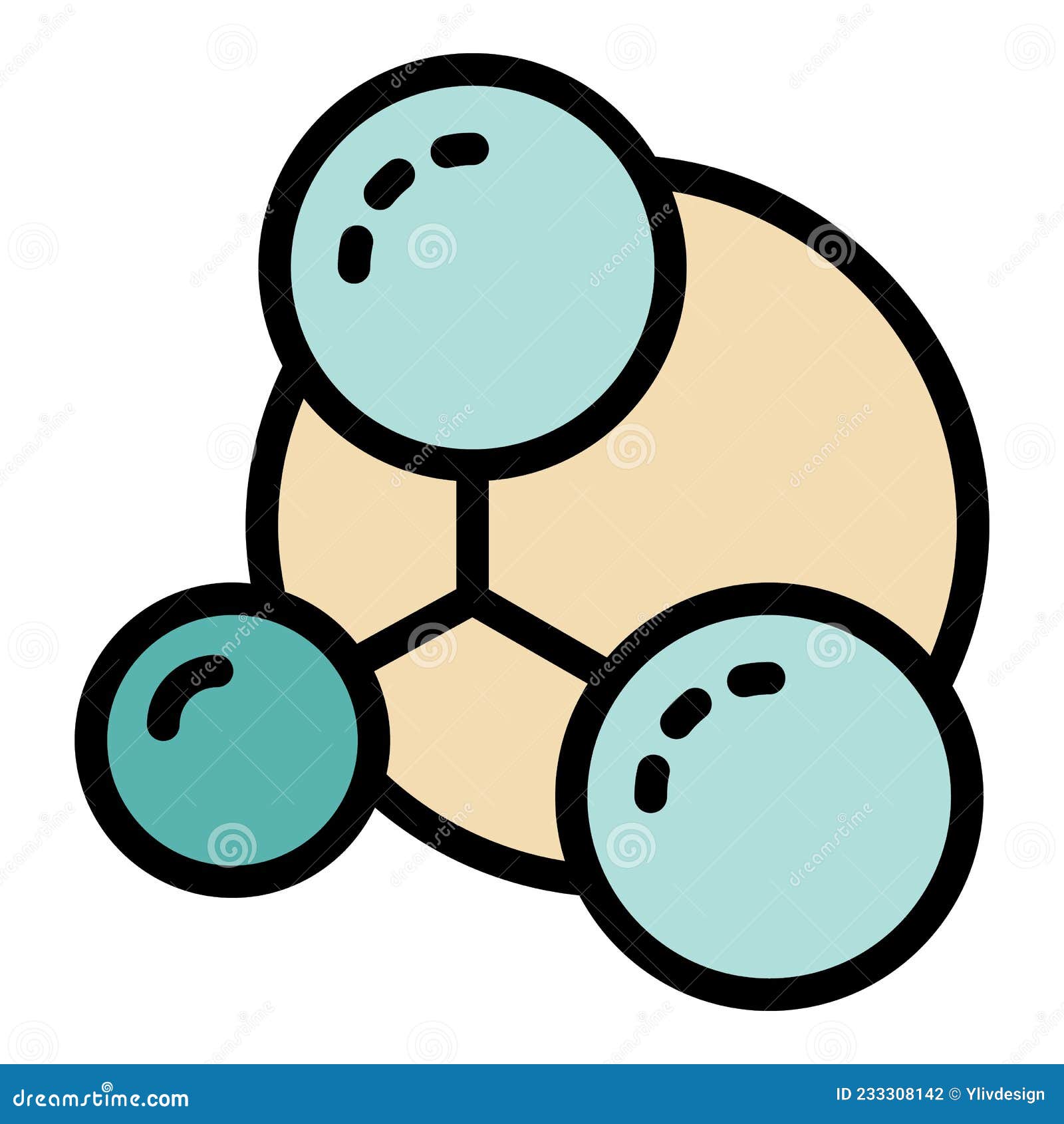 Molecules Icon Color Outline Vector Stock Vector - Illustration of ...