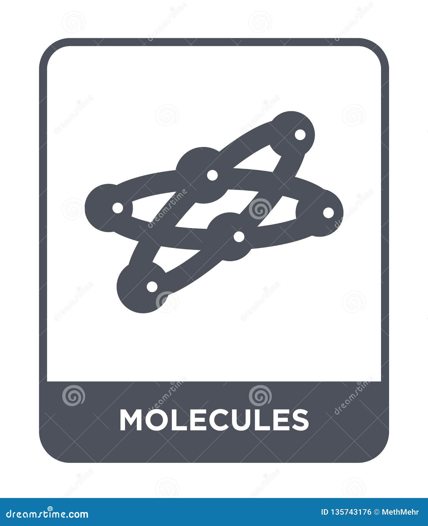 Molecules Icon in Trendy Design Style. Molecules Icon Isolated on White ...