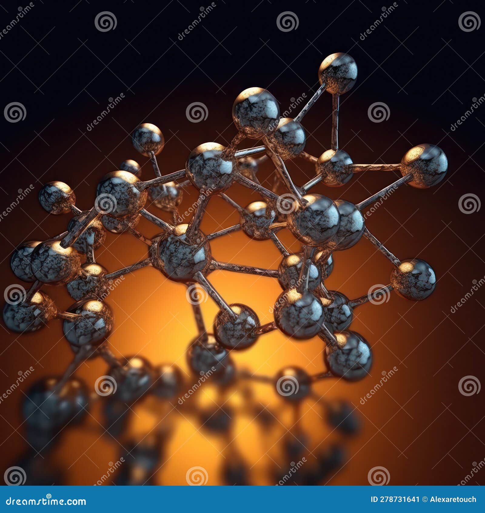 Molecules and Molecular Crystal Lattices. Molecular Bonds Stock ...