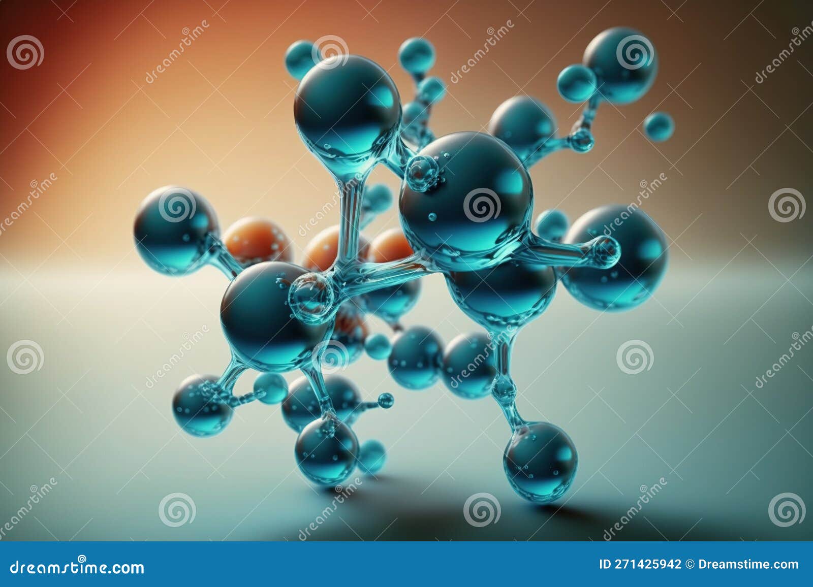 Molecules, Neurons Abstract Background. Liquid Molecules Under a ...