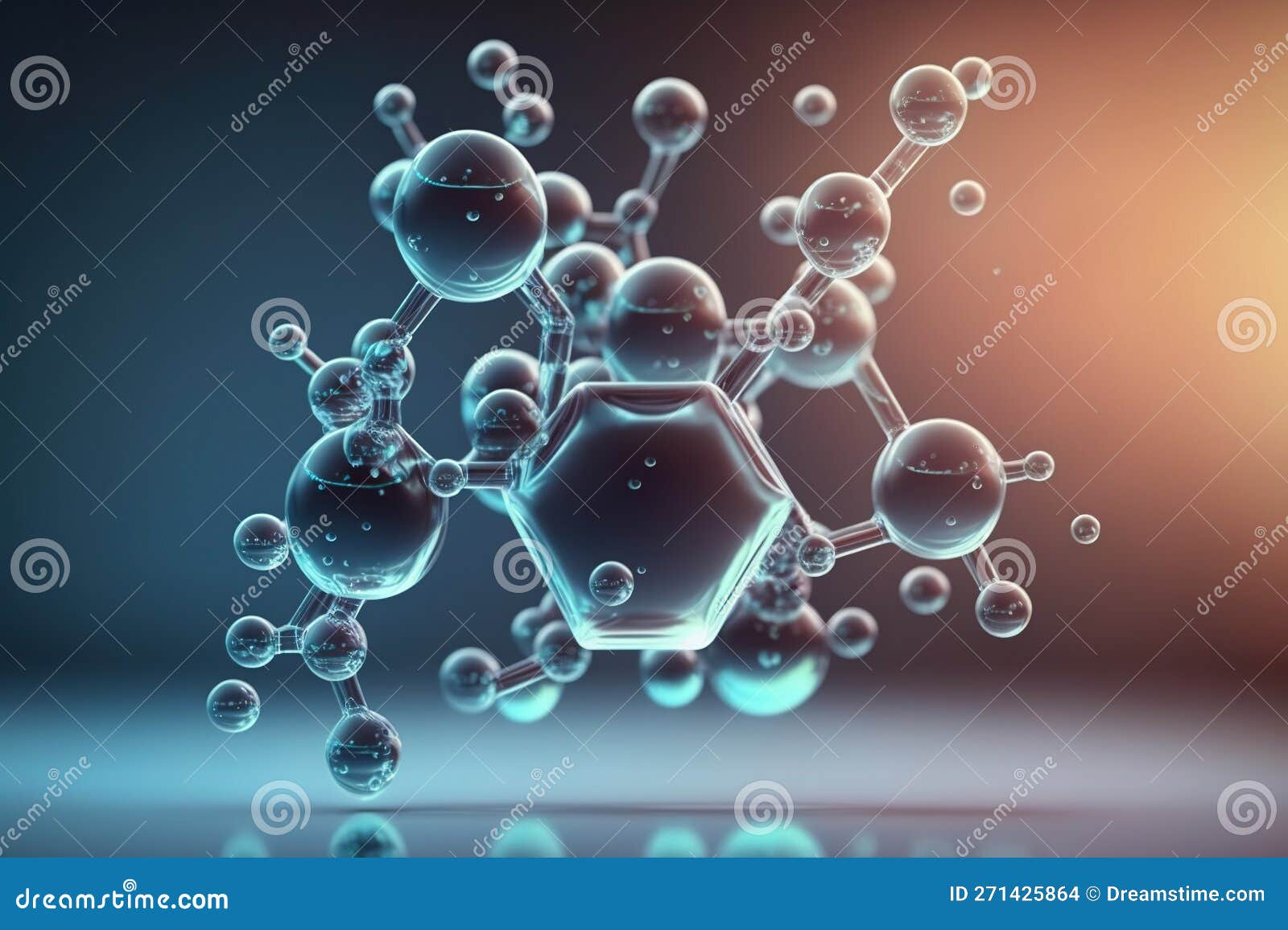 Molecules, Neurons Abstract Background. Liquid Molecules Under a ...
