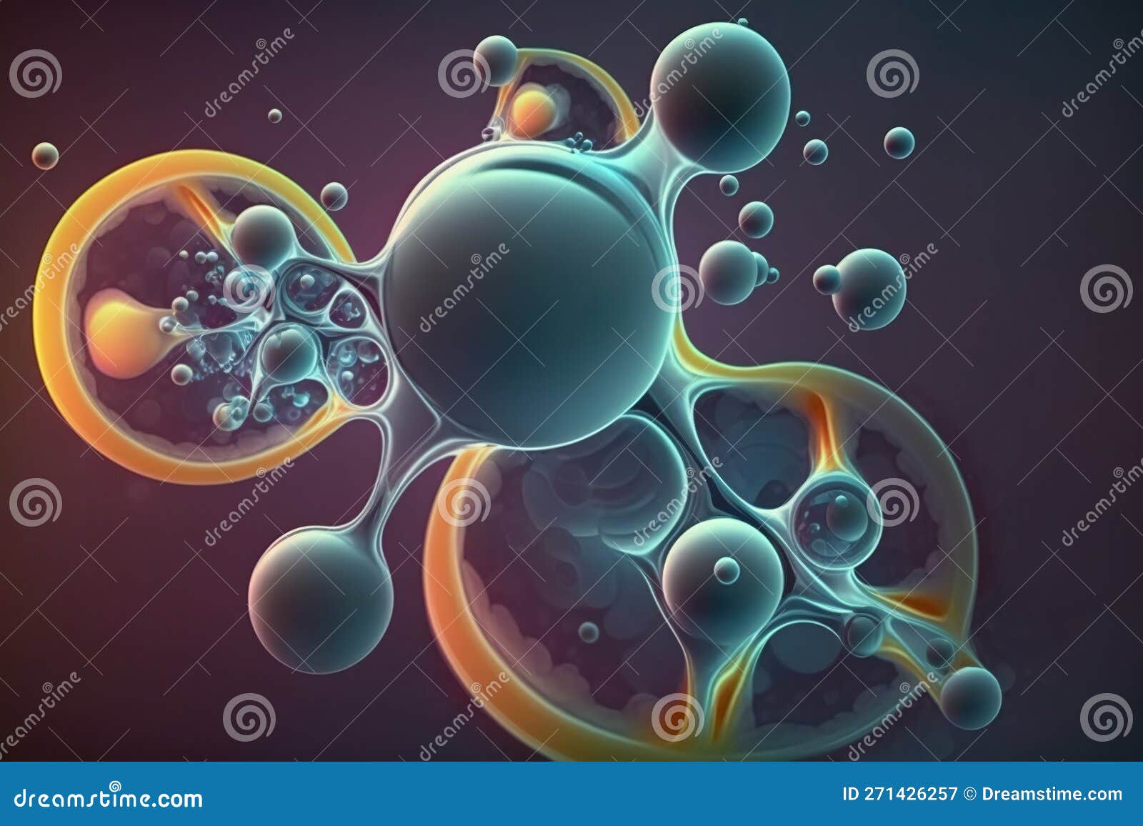 Molecules, Neurons Abstract Background. Liquid Molecules Under a ...