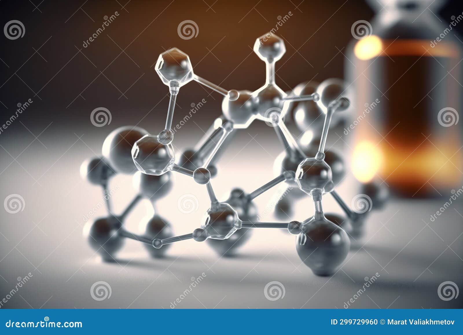 Molecules, Neurons Abstract Background. Liquid Molecules Under a ...