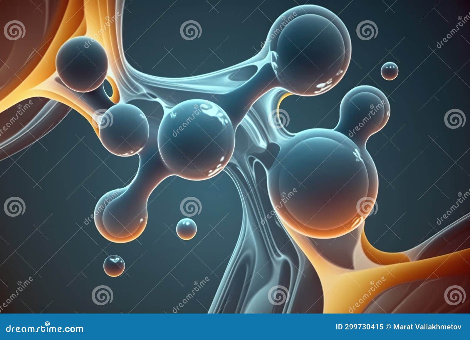 Molecules, Neurons Abstract Background. Liquid Molecules Under a ...