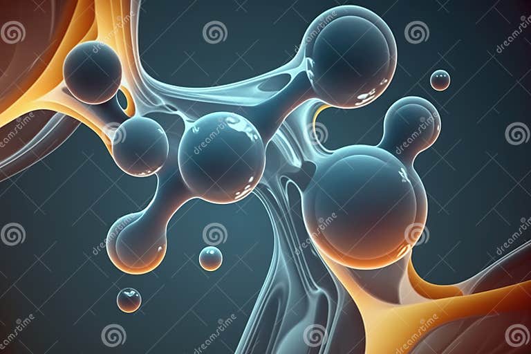 Molecules, Neurons Abstract Background. Liquid Molecules Under a ...