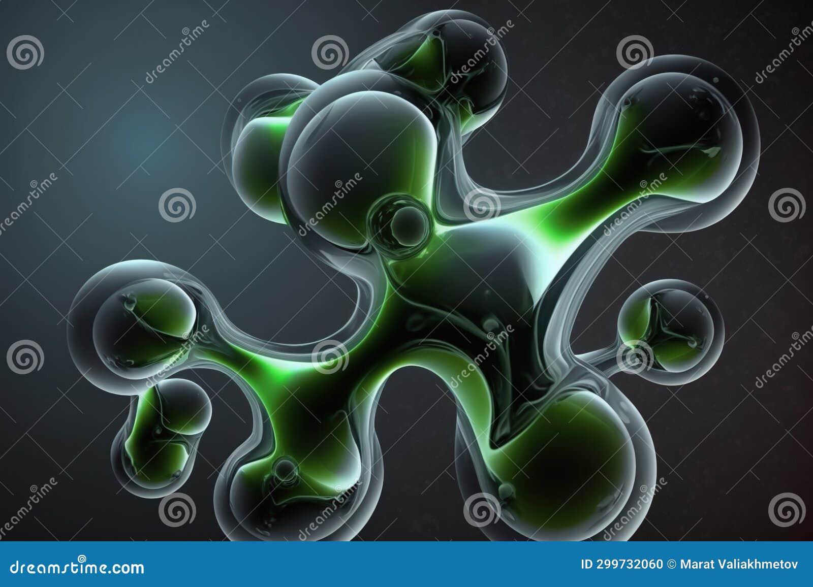 Molecules, Neurons Abstract Background. Liquid Molecules Under a ...
