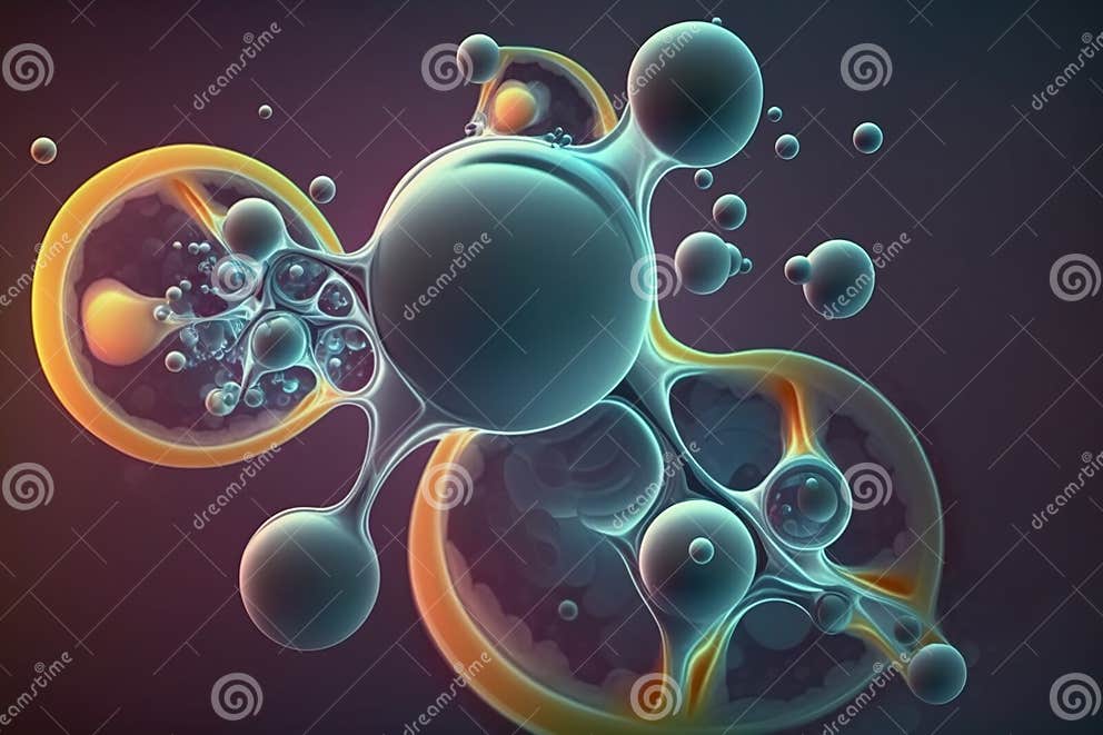 Molecules, Neurons Abstract Background. Liquid Molecules Under a ...