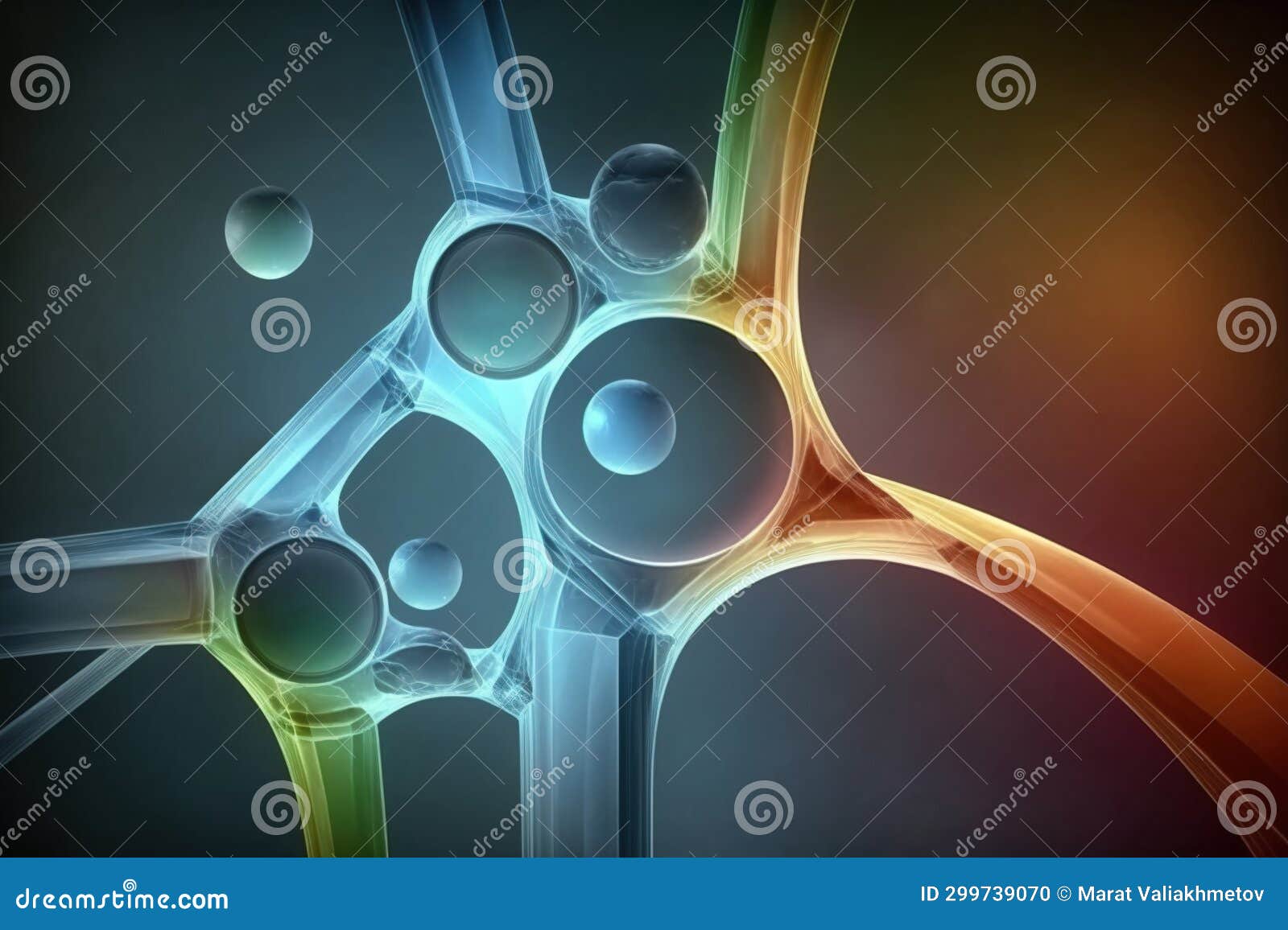Molecules, Neurons Abstract Background. Liquid Molecules Under a ...