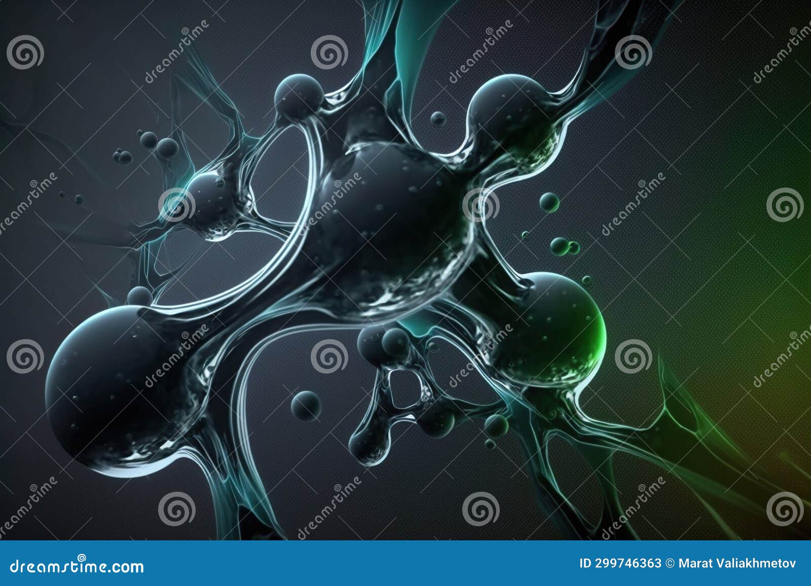 Molecules, Neurons Abstract Background. Liquid Molecules Under a ...