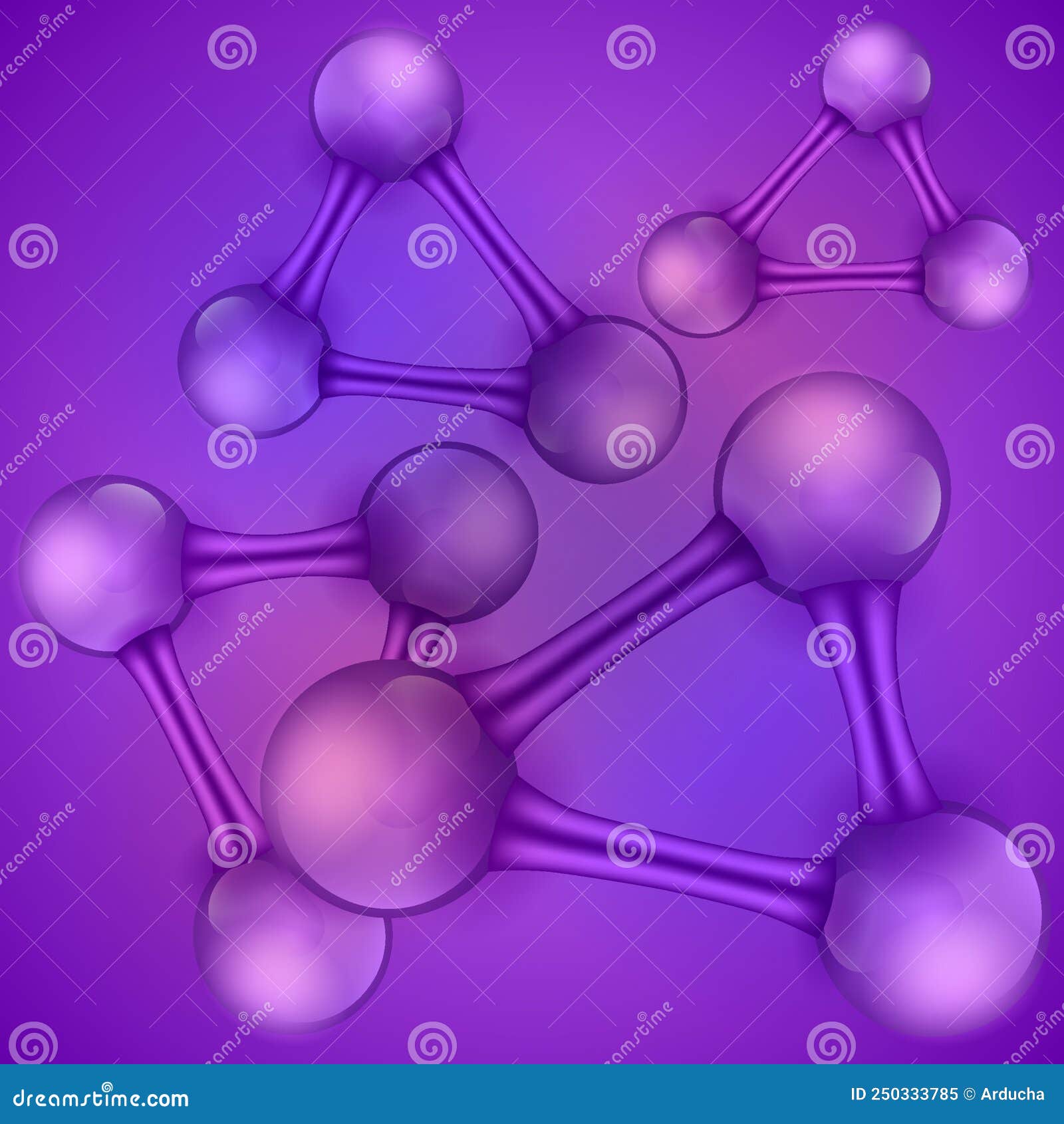 Molecules Pattern 3d Background Purple Color Art Stock Vector - Illustration of molecules ...