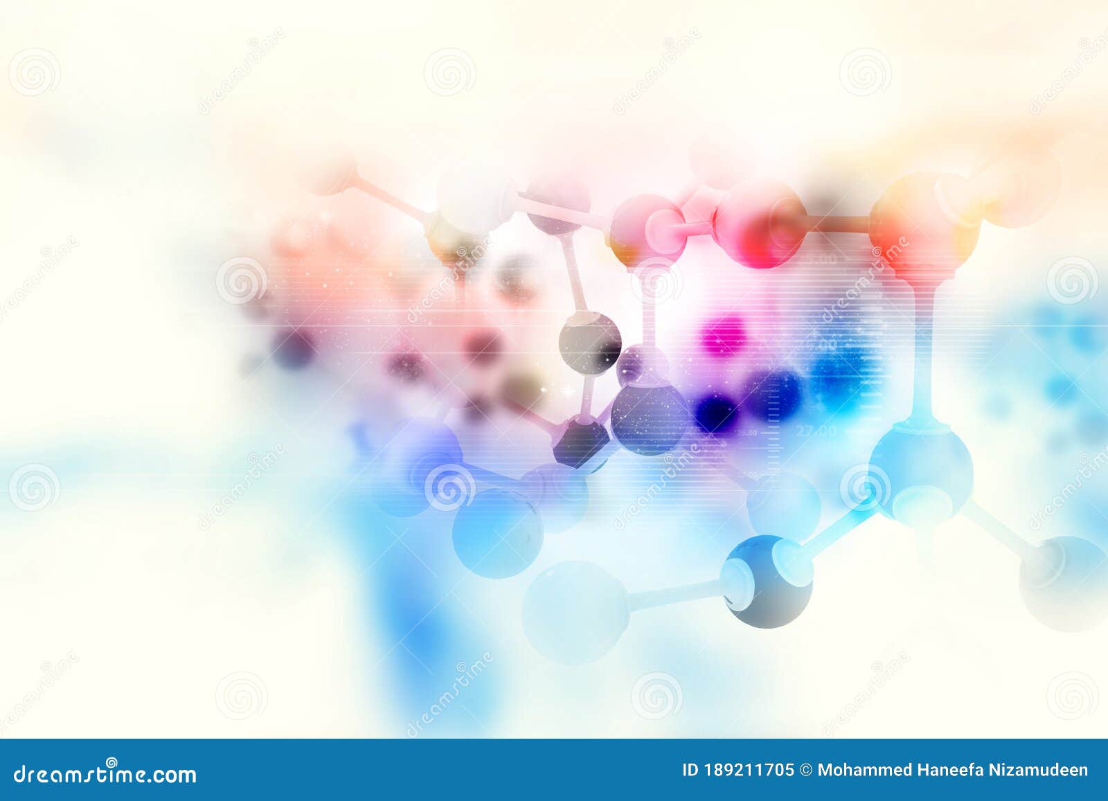 Molecules on Scientific Background Stock Illustration - Illustration of ...